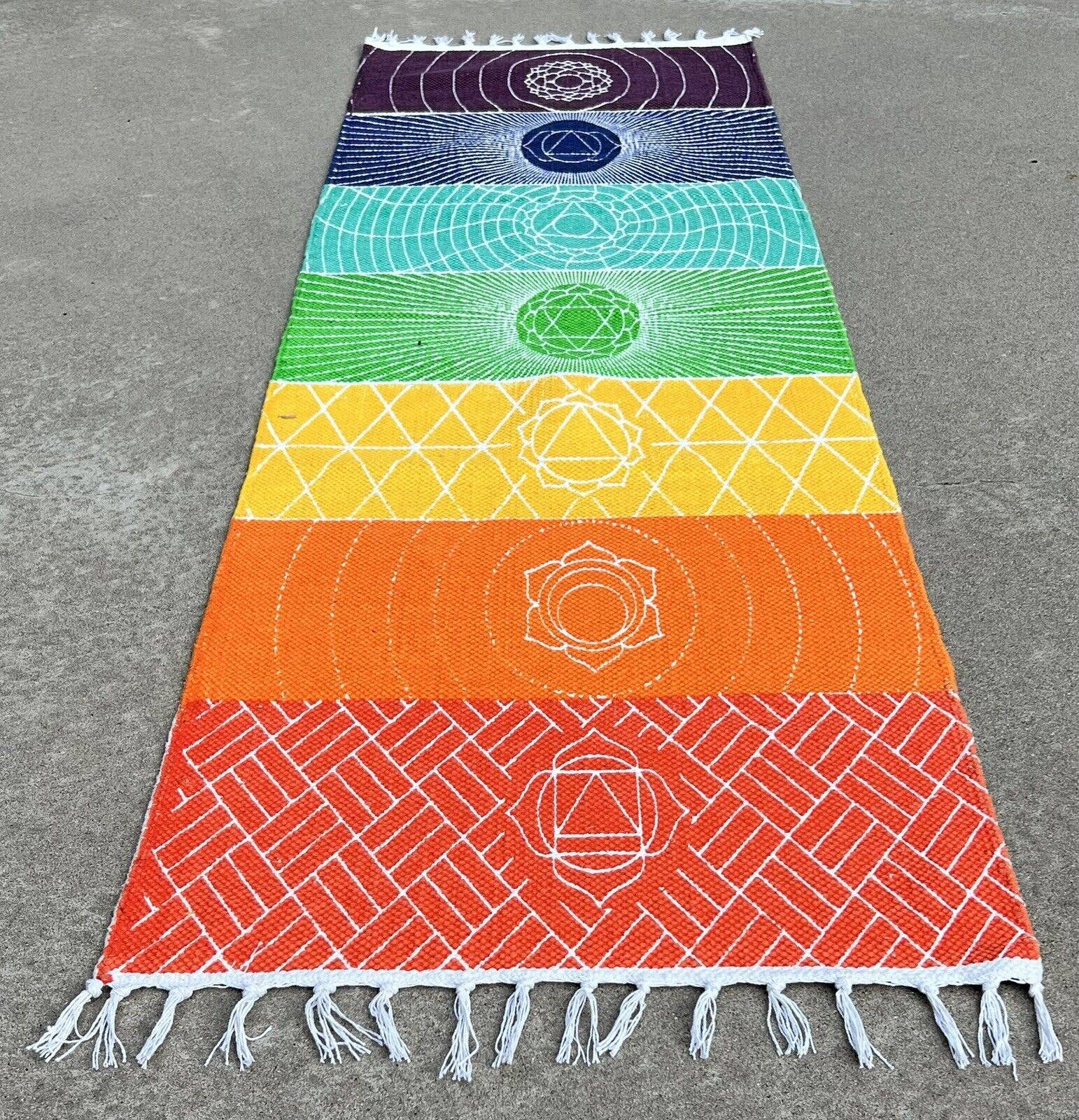 Wholesale Organic Cotton 7 Chakra Yoga Mat Rug For Yoga And Meditation ...