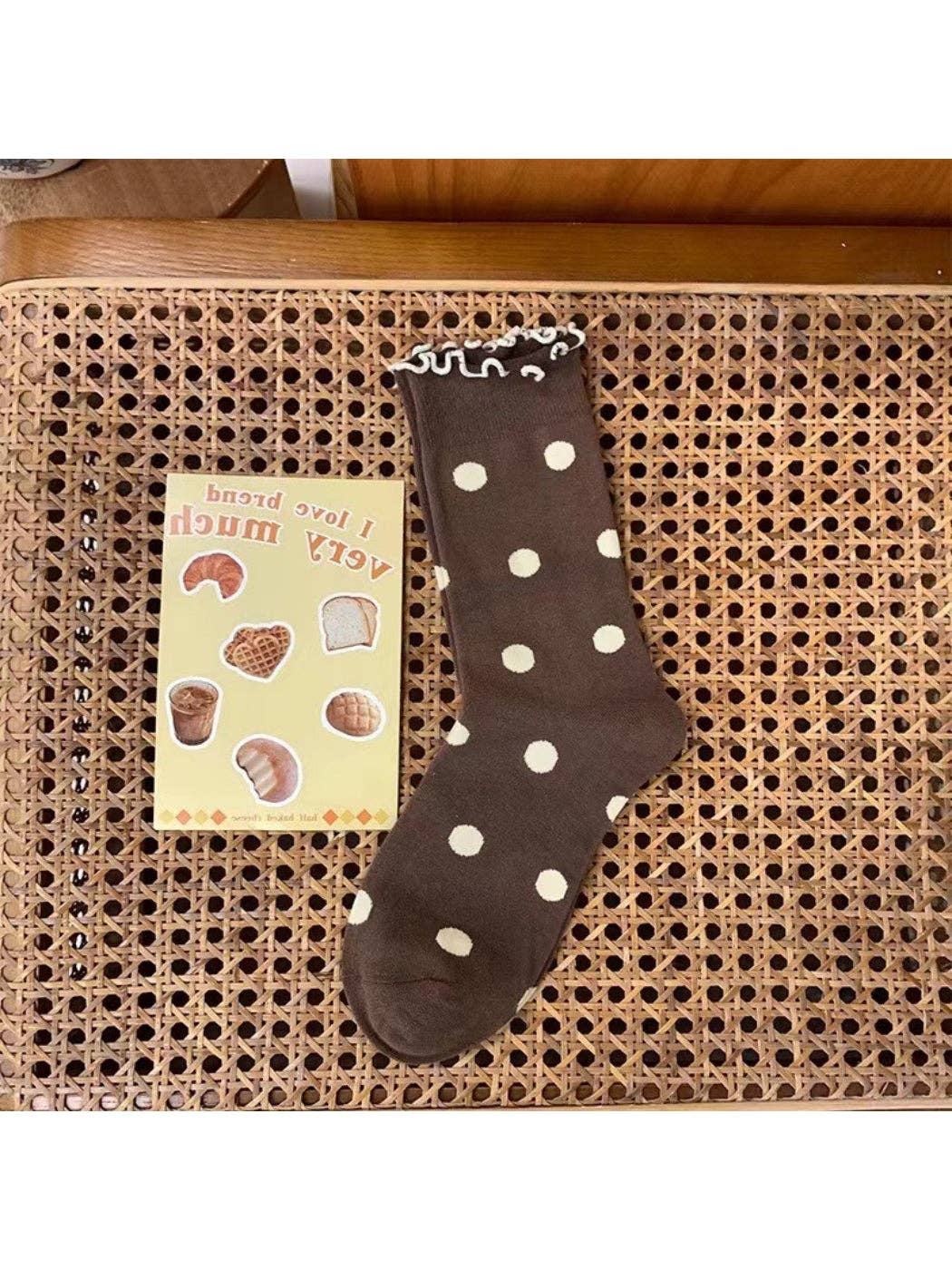 Wholesale Rufia - Playful Dot Frill Edge Crew Socks for your store - Faire