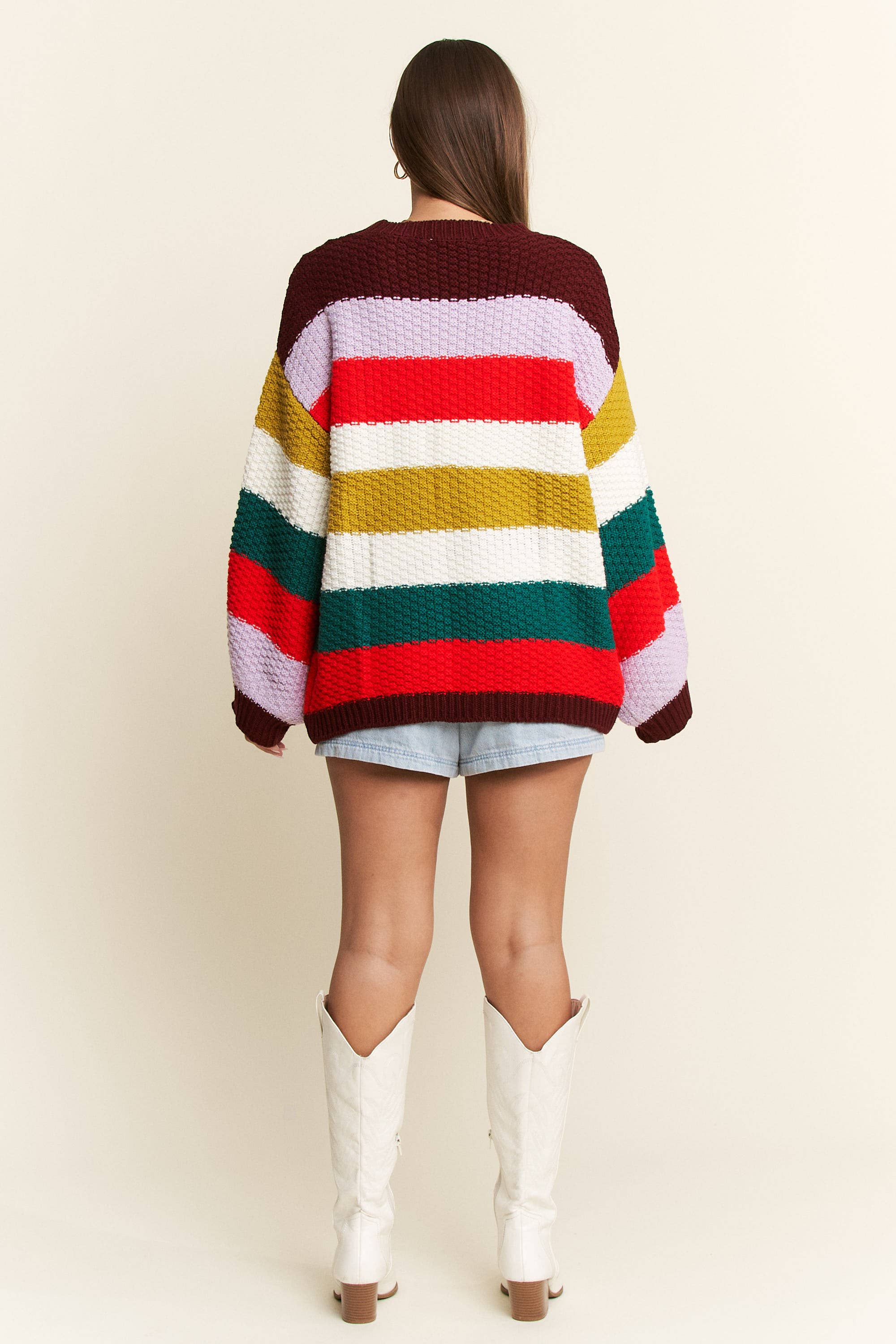 Wholesale STRIPED MULTI COLOR KNIT SWEATER for your store - Faire