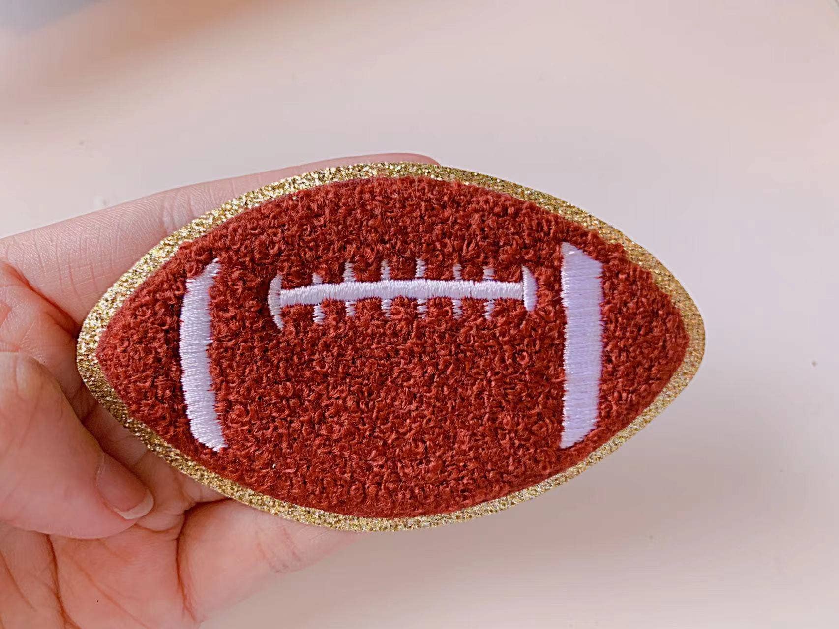 Wholesale small Iron on, chenille Football Patches for your store - Faire