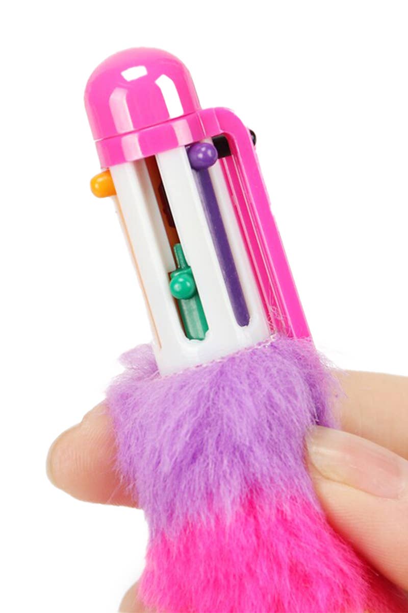 Wholesale Colorful Rainbow Fuzzy Fur 6-in-1 Color Pen for your store ...