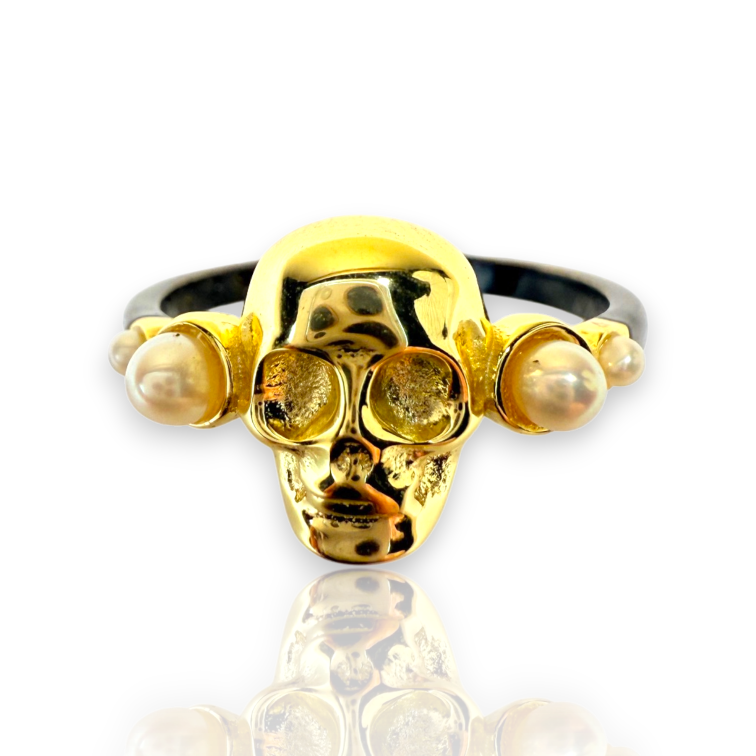 Wholesale Sovereign Skull Ring Oxidized Silver And Gold for your store ...