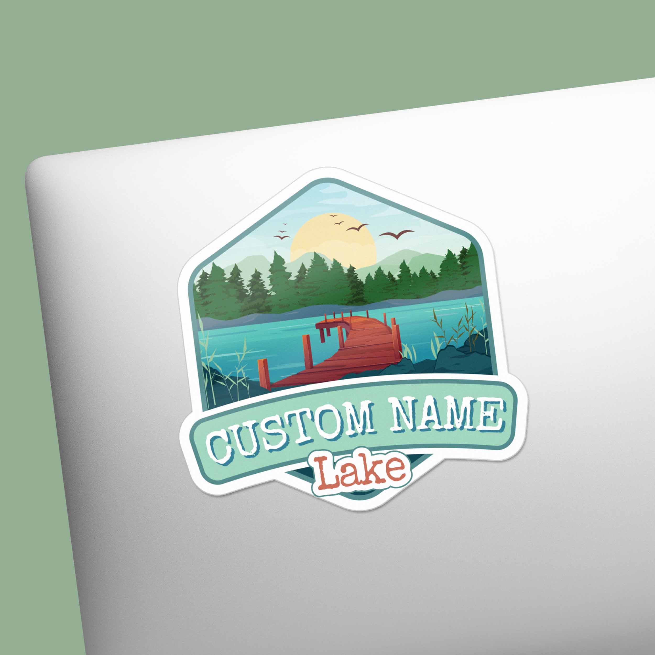 Wholesale Custom Lake Badge Sticker - Name Drop Nature Decal for your ...