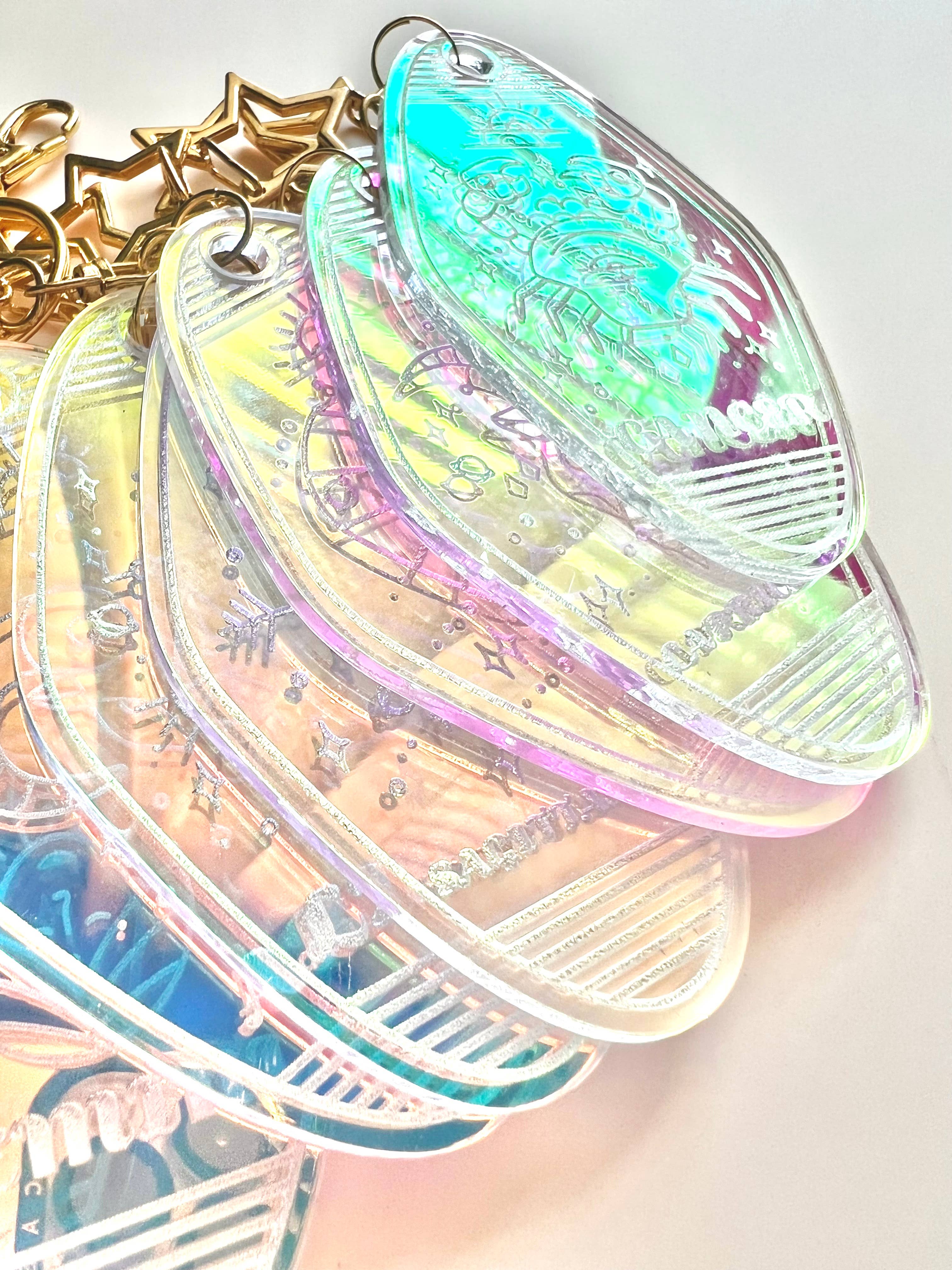 Wholesale Iridescent Zodiac Keychains - Retro Motel Style - Astrology ...