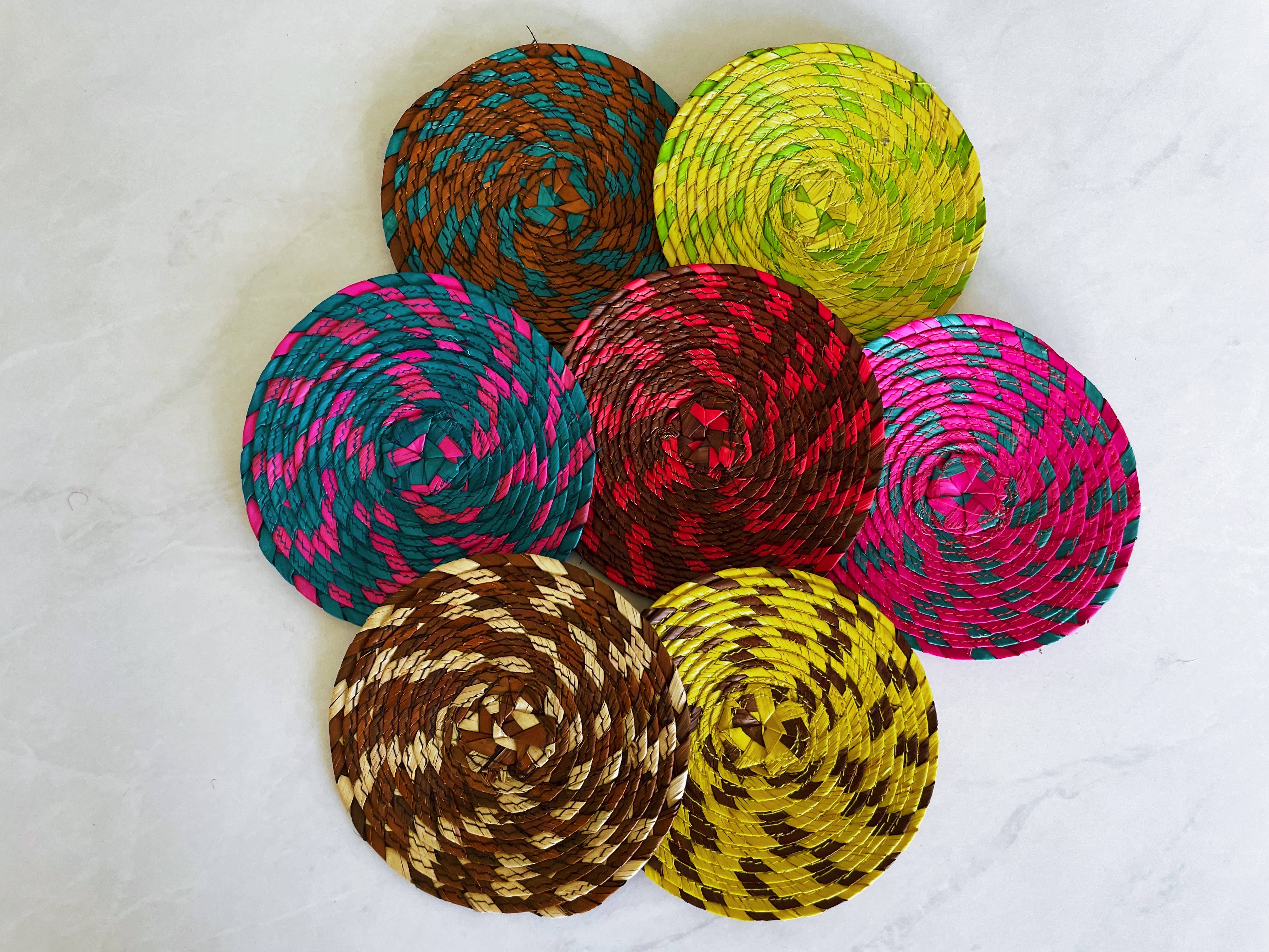 Wholesale Palm Straw Coasters (Set of 5) for your store - Faire