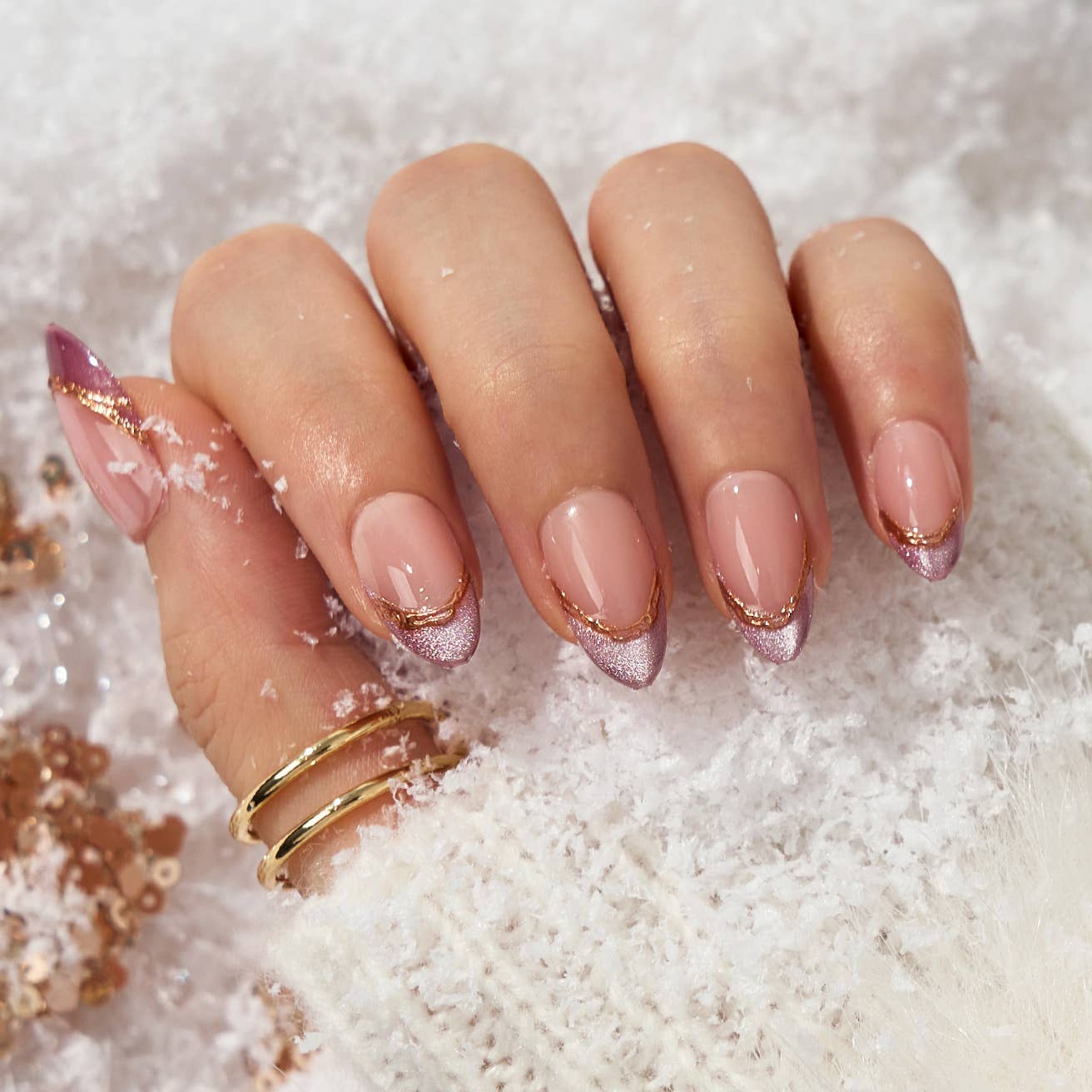 Wholesale Valentine Press On Nails Wholesale - French Tip Pink Cat Eye ...