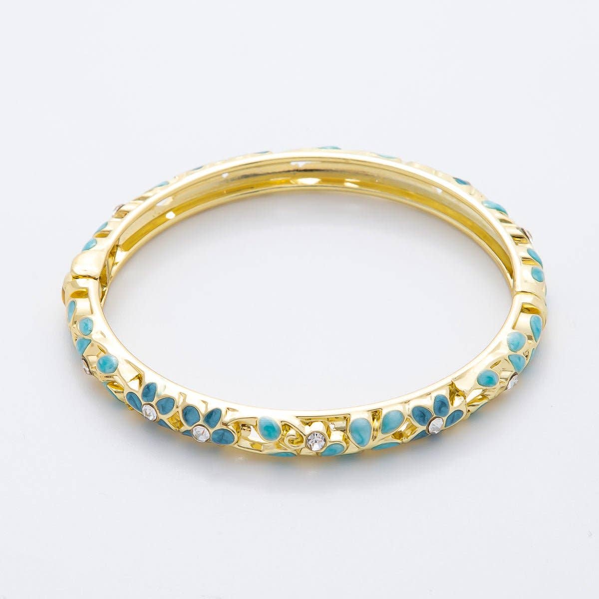 Wholesale 14K Gold Filled Round CZ Enamel Floral Themed Open Round ...