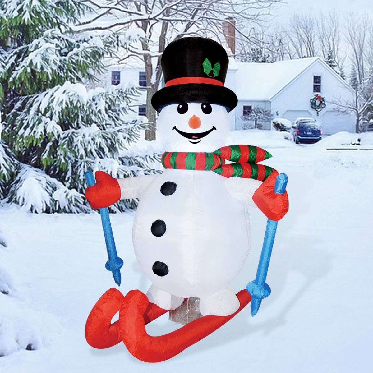 Wholesale 6 FT Height Christmas Inflatables Outdoor Ski Snowman for ...
