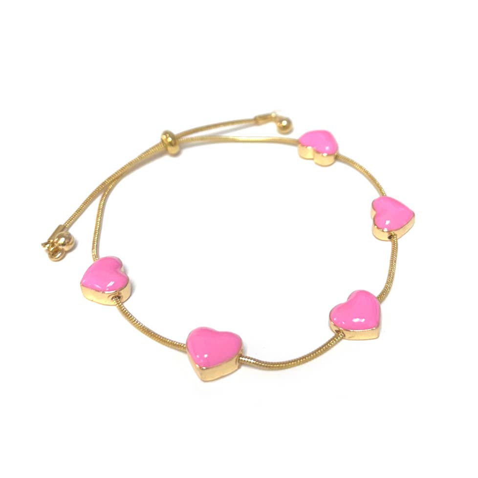 Wholesale Color Enameled Heart Statement Pull Tie Adjustable Bracelet ...