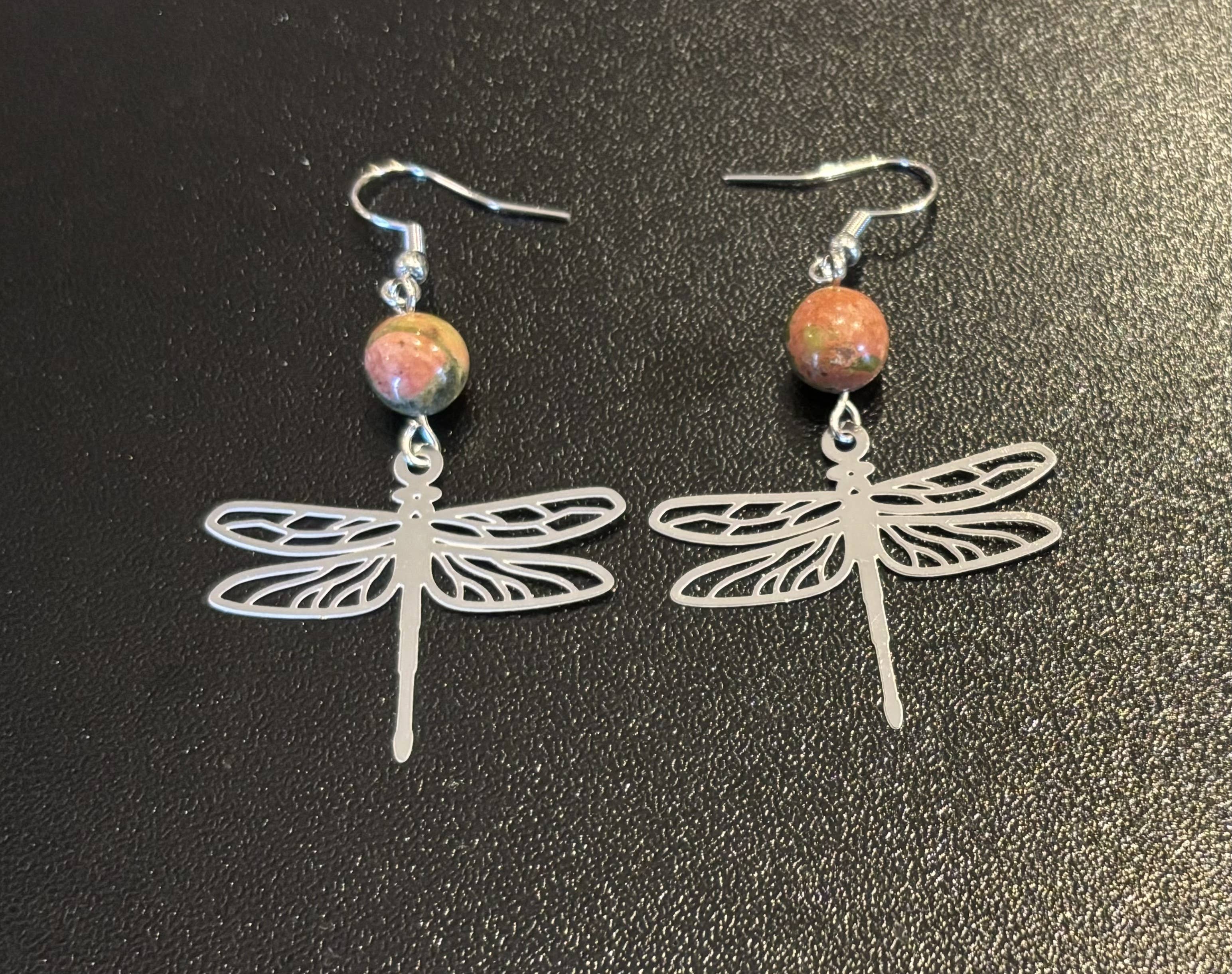 Wholesale Dragonfly and Unakite Earrings for your store - Faire