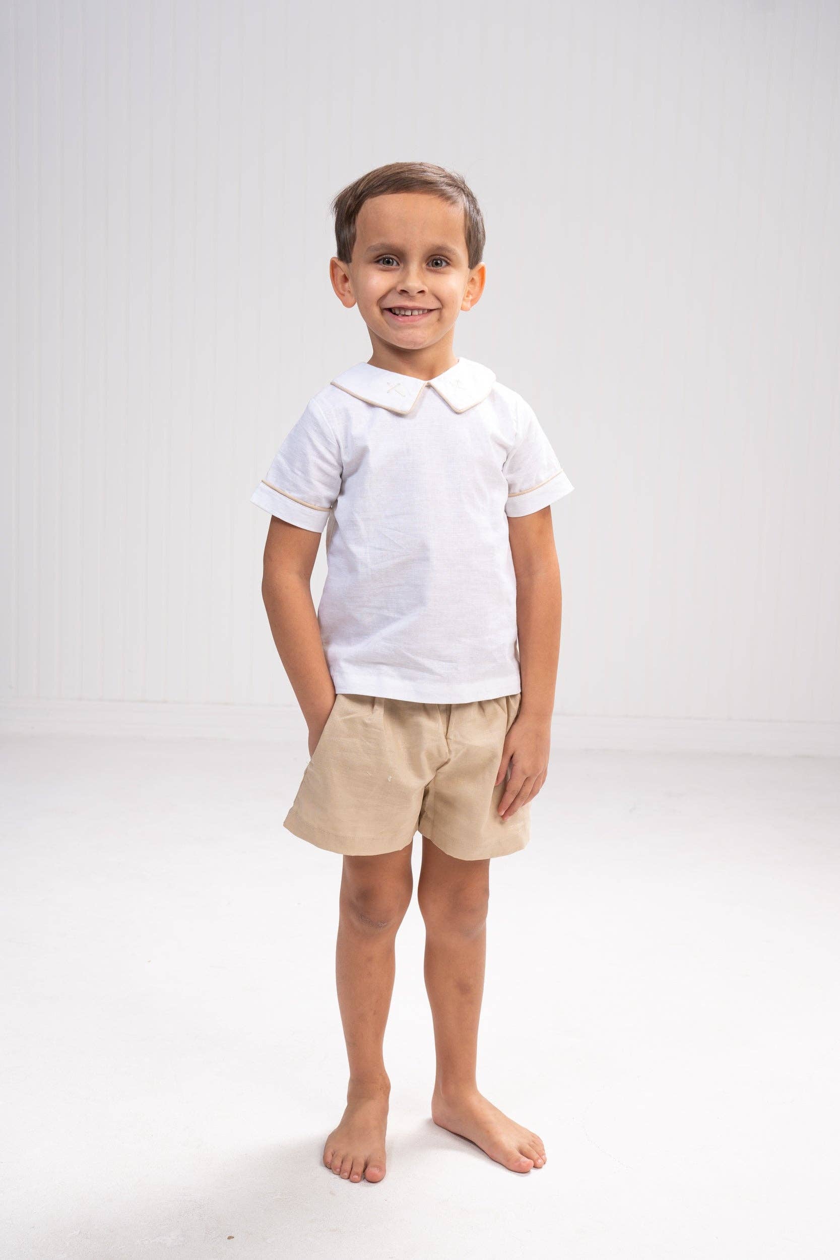 Wholesale John Tan Linen Cross Short Set for your store - Faire