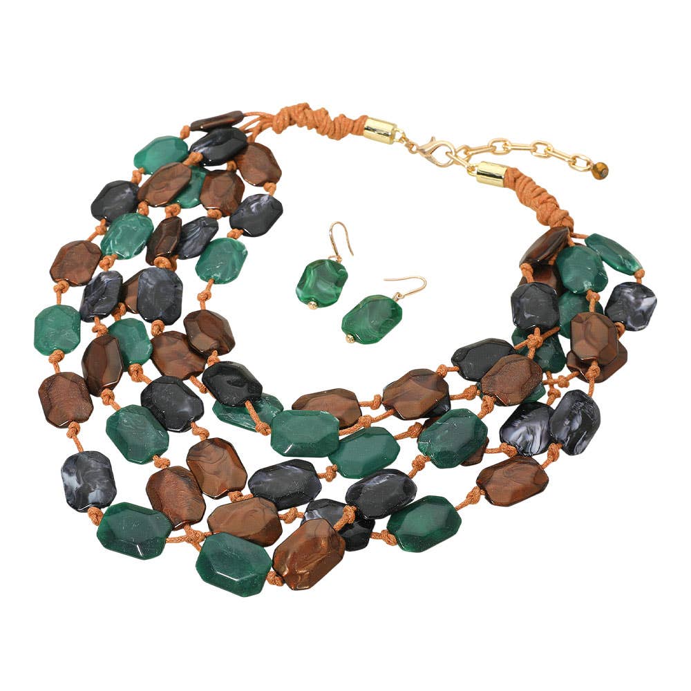 Wholesale Multi Layered Beaded Statement Necklace for your store - Faire