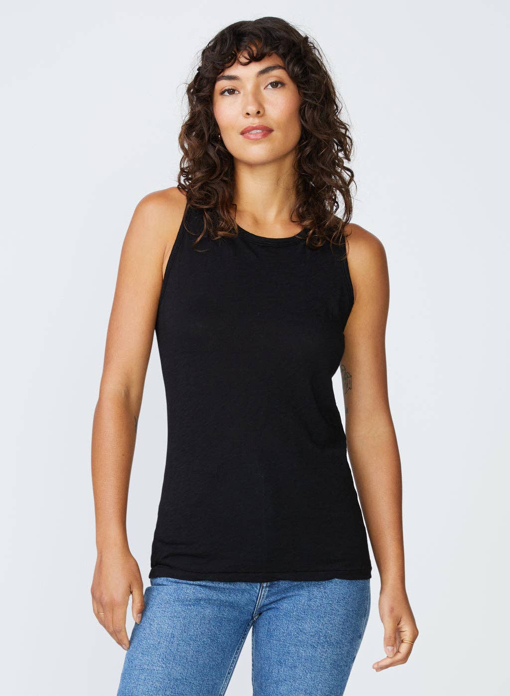 Wholesale Supima Slub Jersey Racerback Tank Top in Black for your store ...