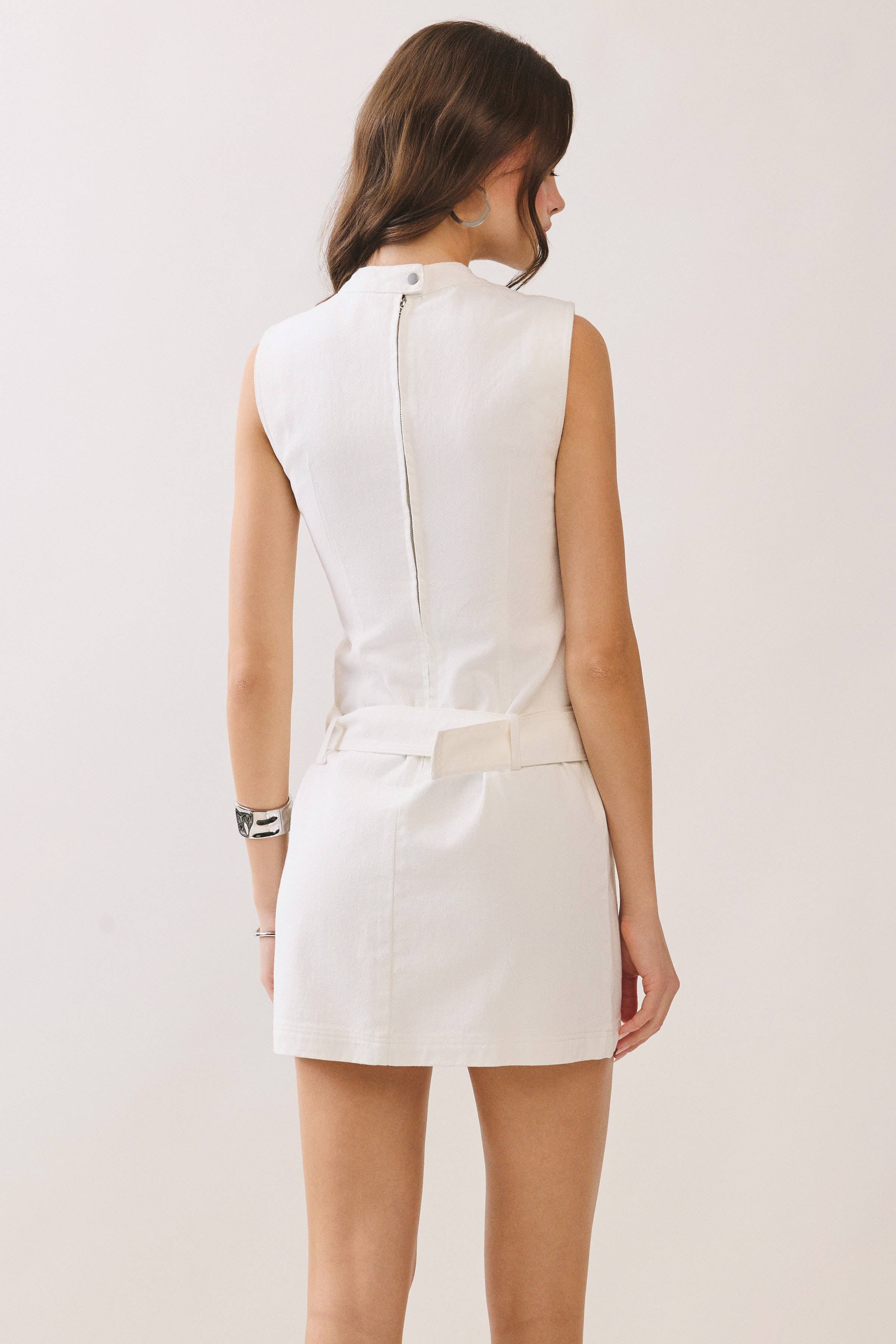 Wholesale CD06674-Matching Belt High Neck Structured Fit Dress for your ...