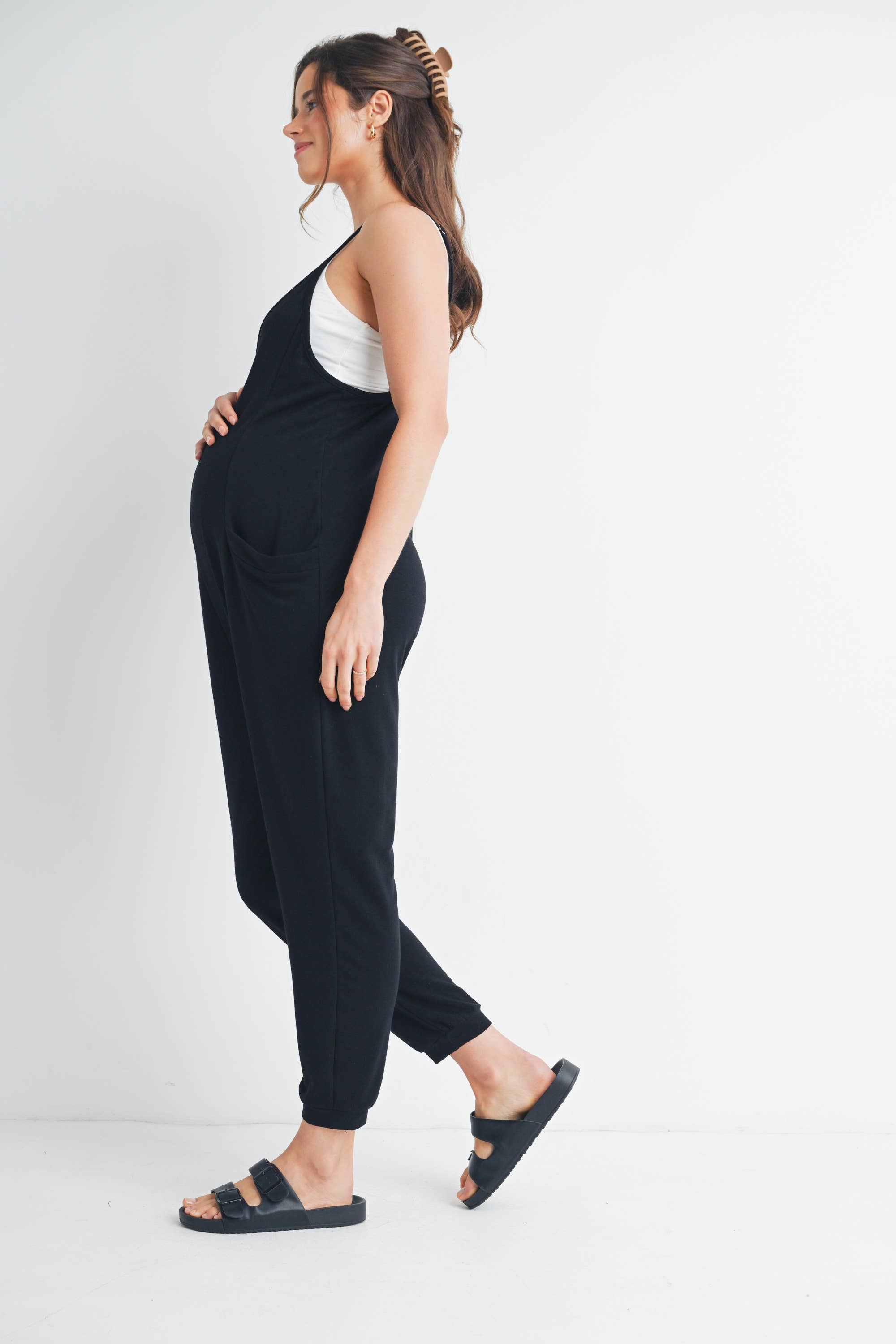 Wholesale V-Neck Sleeveless Maternity Jogger Jumpsuit for your store ...