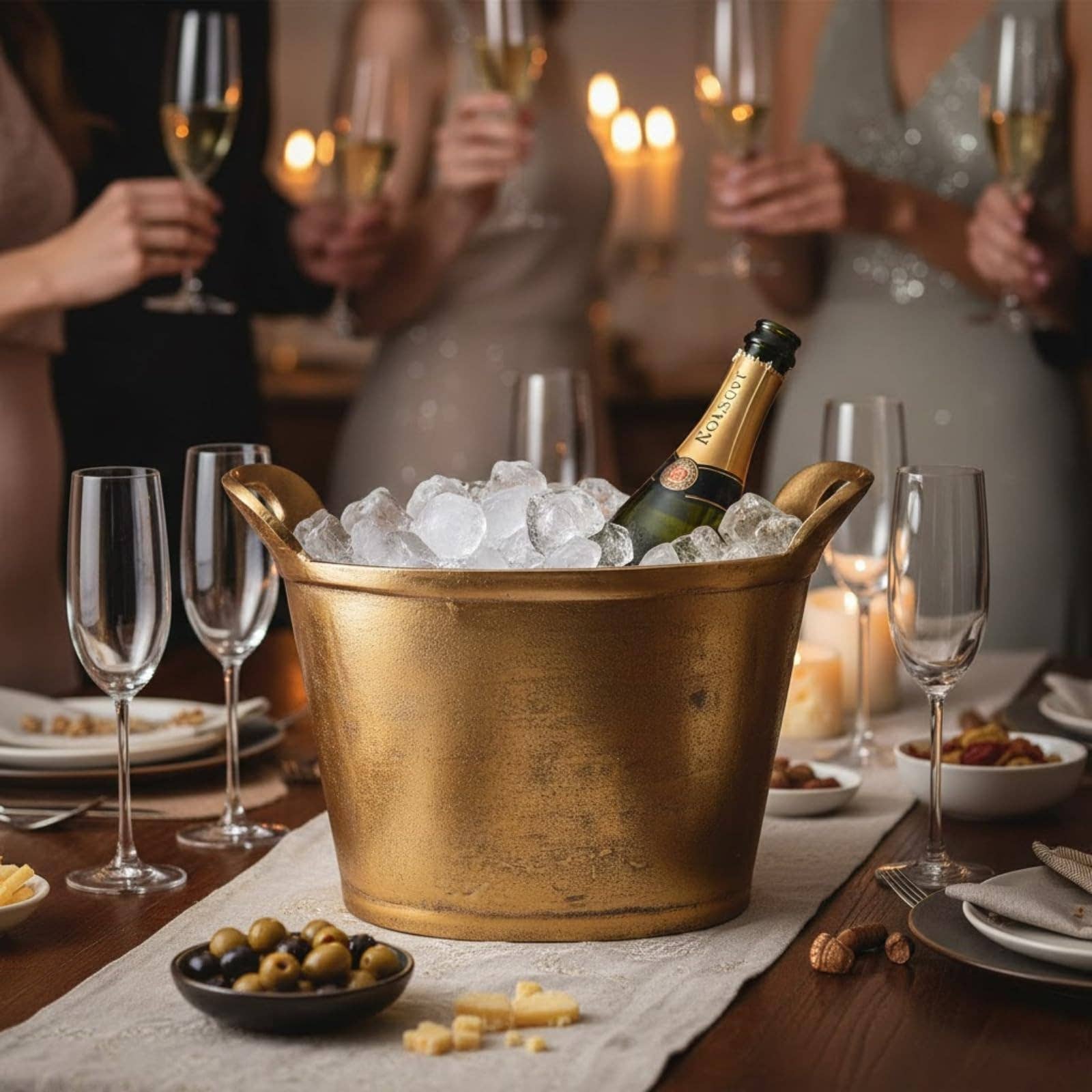 Wholesale Solid Bronze Gold 12-Quart Double-Walled Insulated IceBucket for your store - Faire