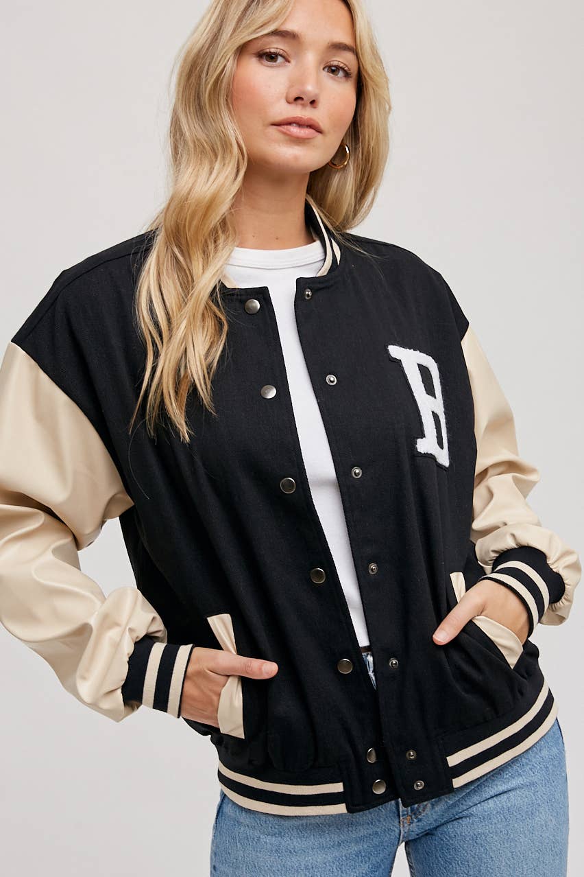 Wholesale COLOR BLOCK VARSITY JACKET for your store - Faire