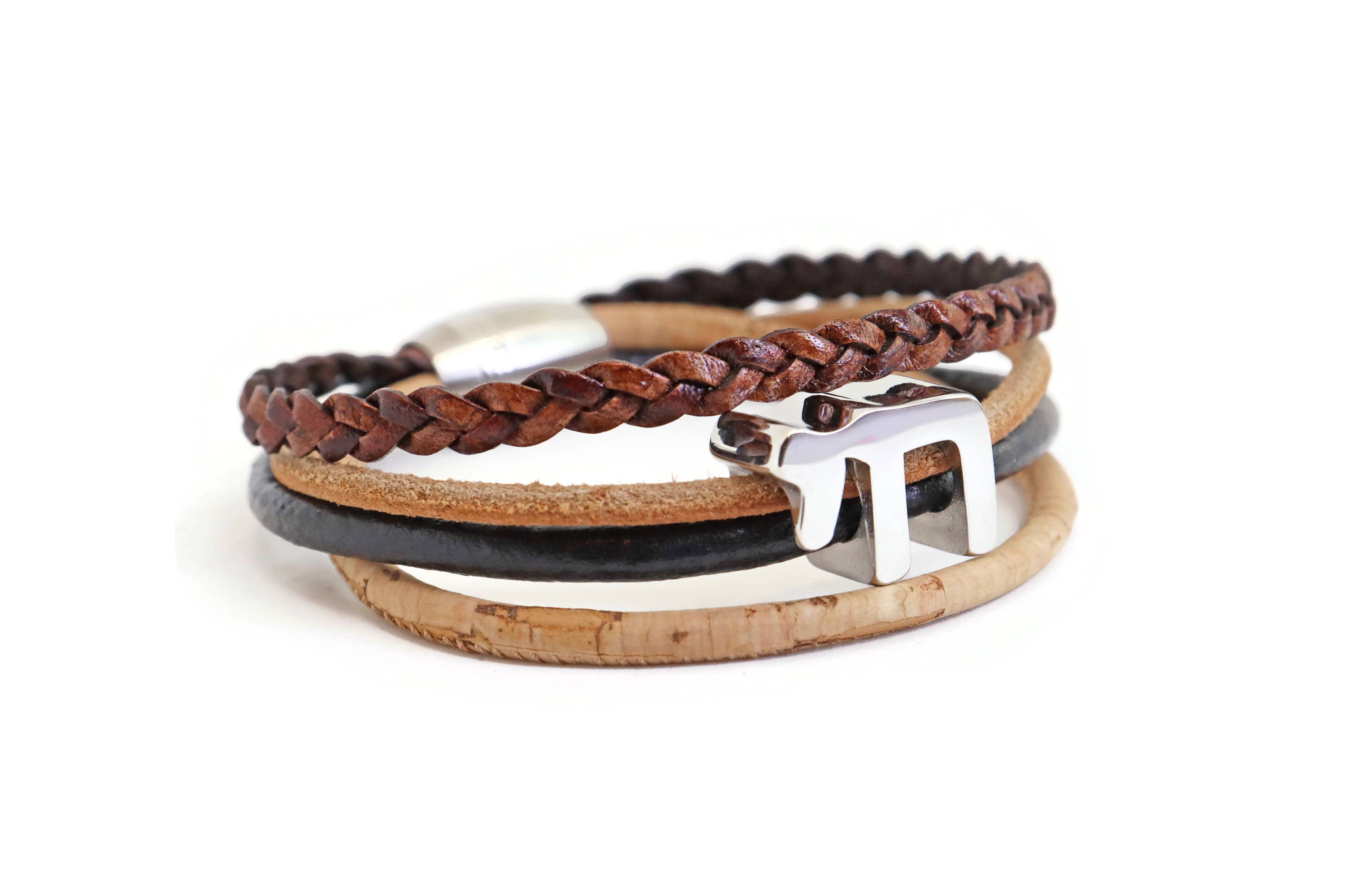 Wholesale MT1NH Jewish Judaic Chai Leather and Cork Bracelet for your ...