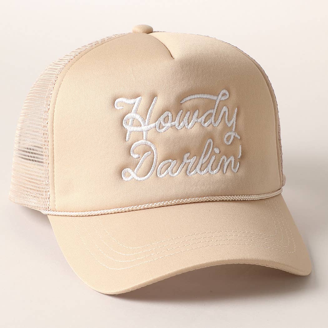 Wholesale Howdy Darlin' Embroidered Mesh Back Trucker Cap for your ...