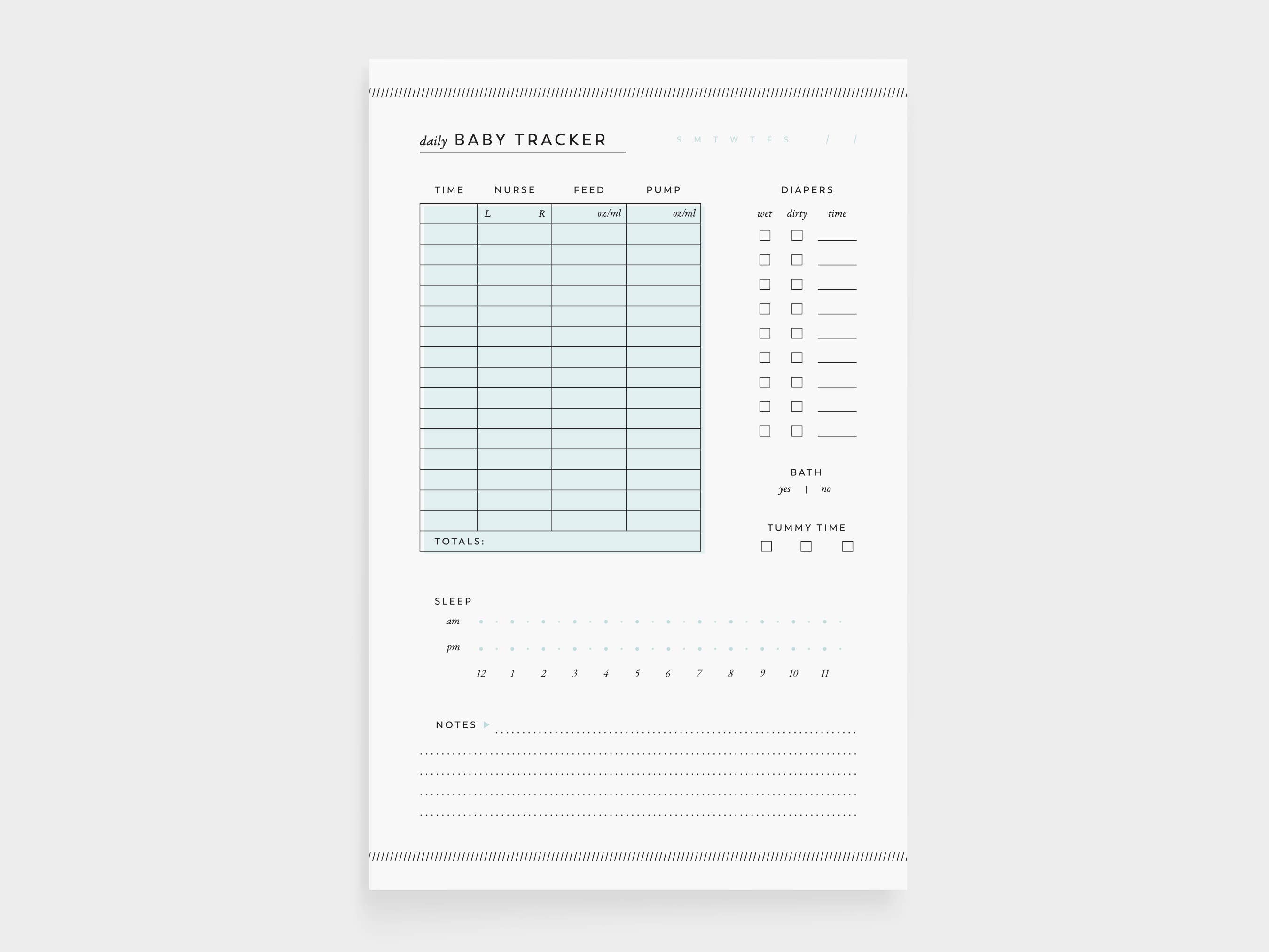 Wholesale Newborn Baby Tracker Notepad for your store - Faire