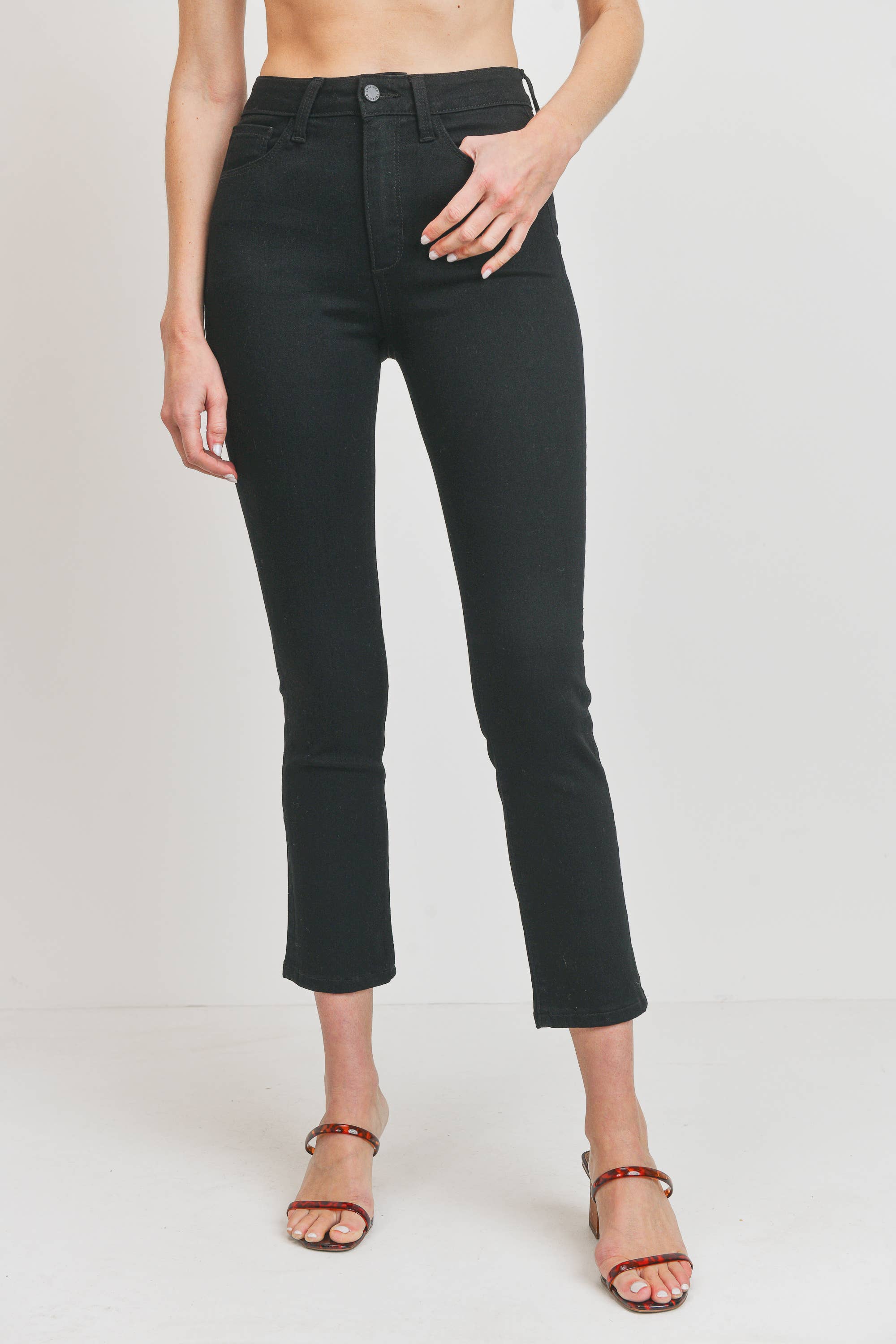 Wholesale JP140 - BLK - High Rise Slim Straight for your store - Faire