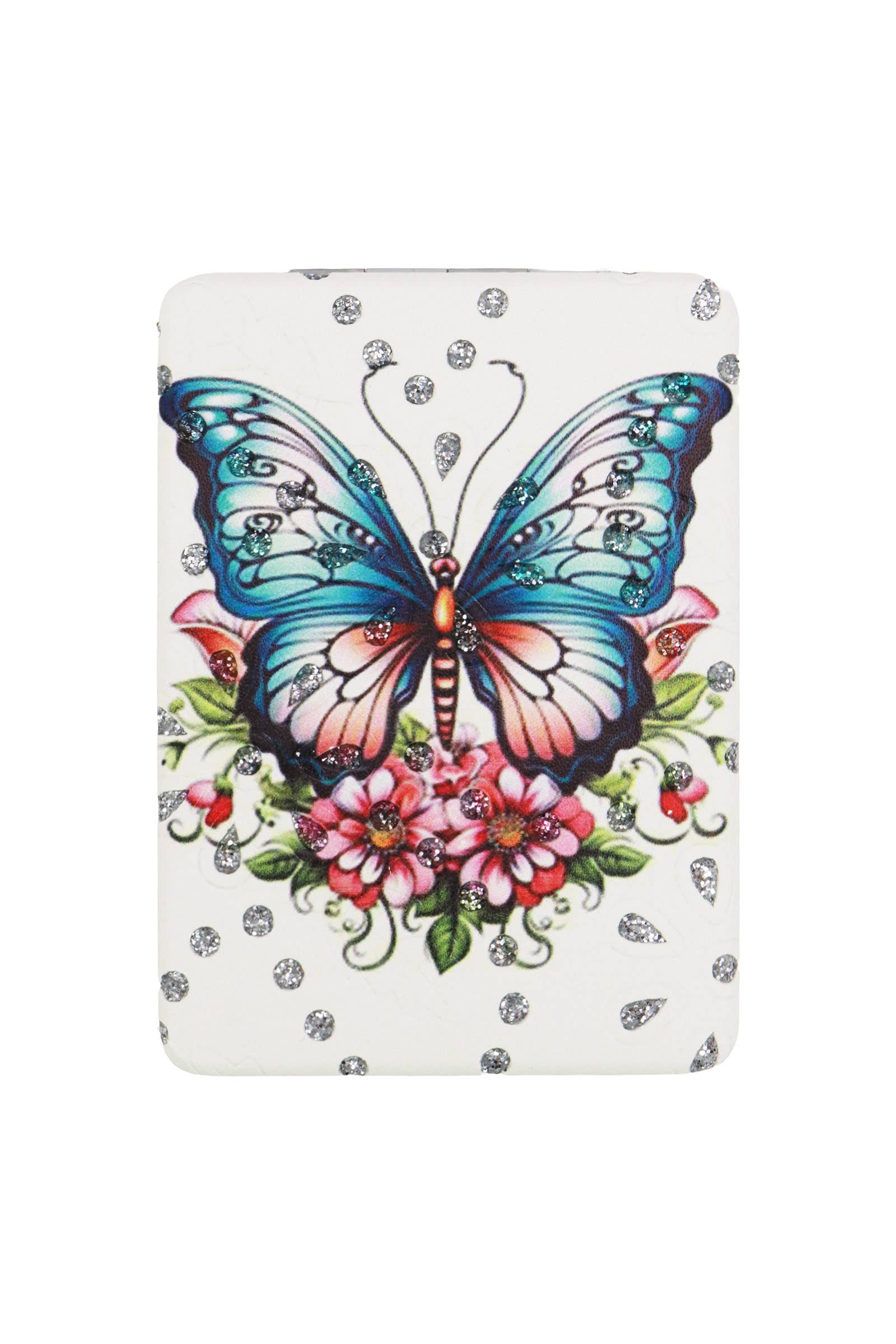 Wholesale Floral Butterfly Glitter Compact Mirror - 12 Pc for your ...