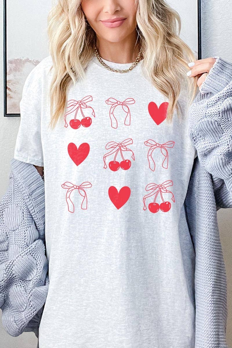 Wholesale Valentine Bow & Heart Graphic Heavy Cotton Tee for your store ...