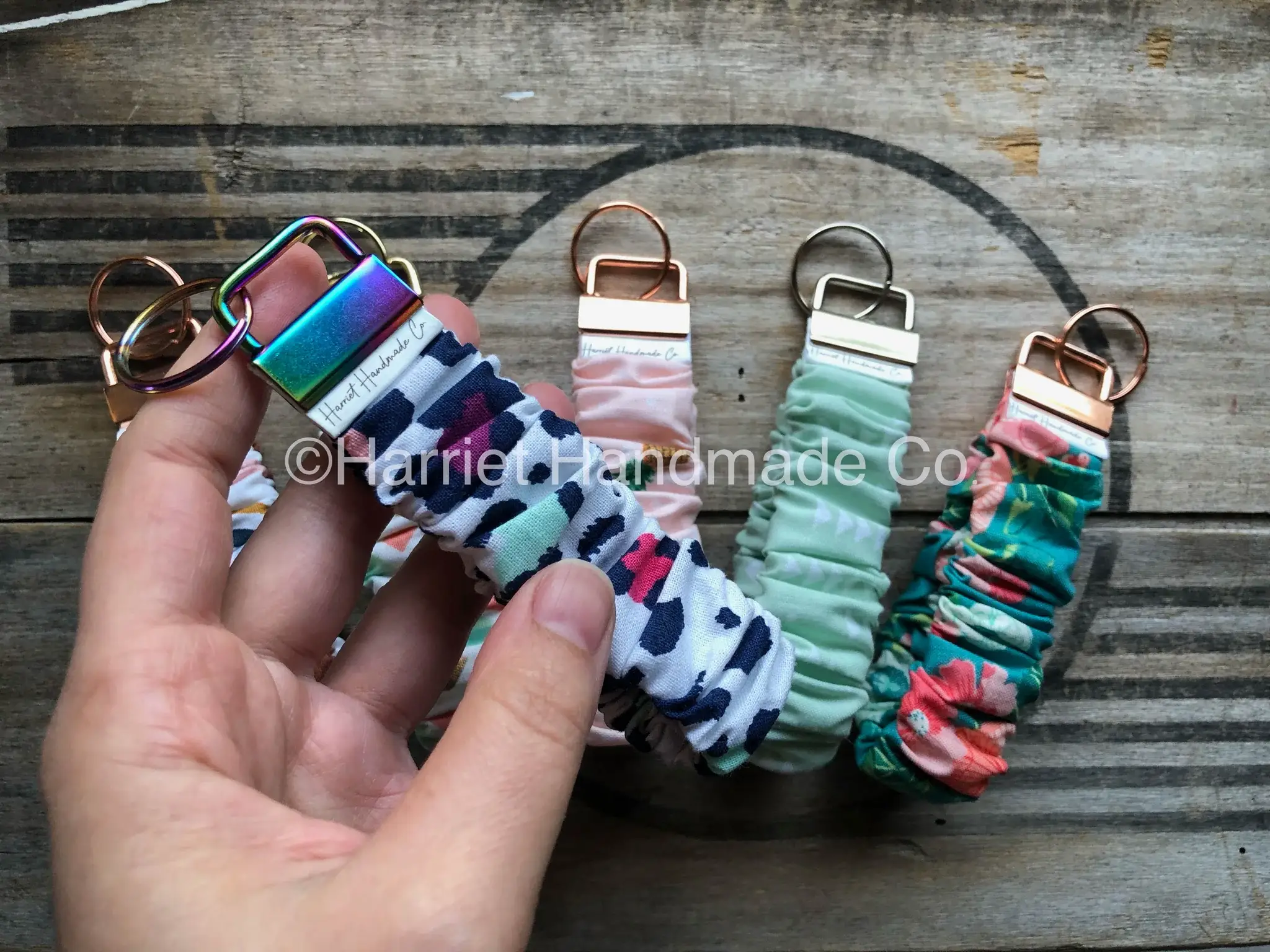 Wholesale Cotton Scrunchie Wristlet Keychain / Key Fob 100+ Pattern for ...