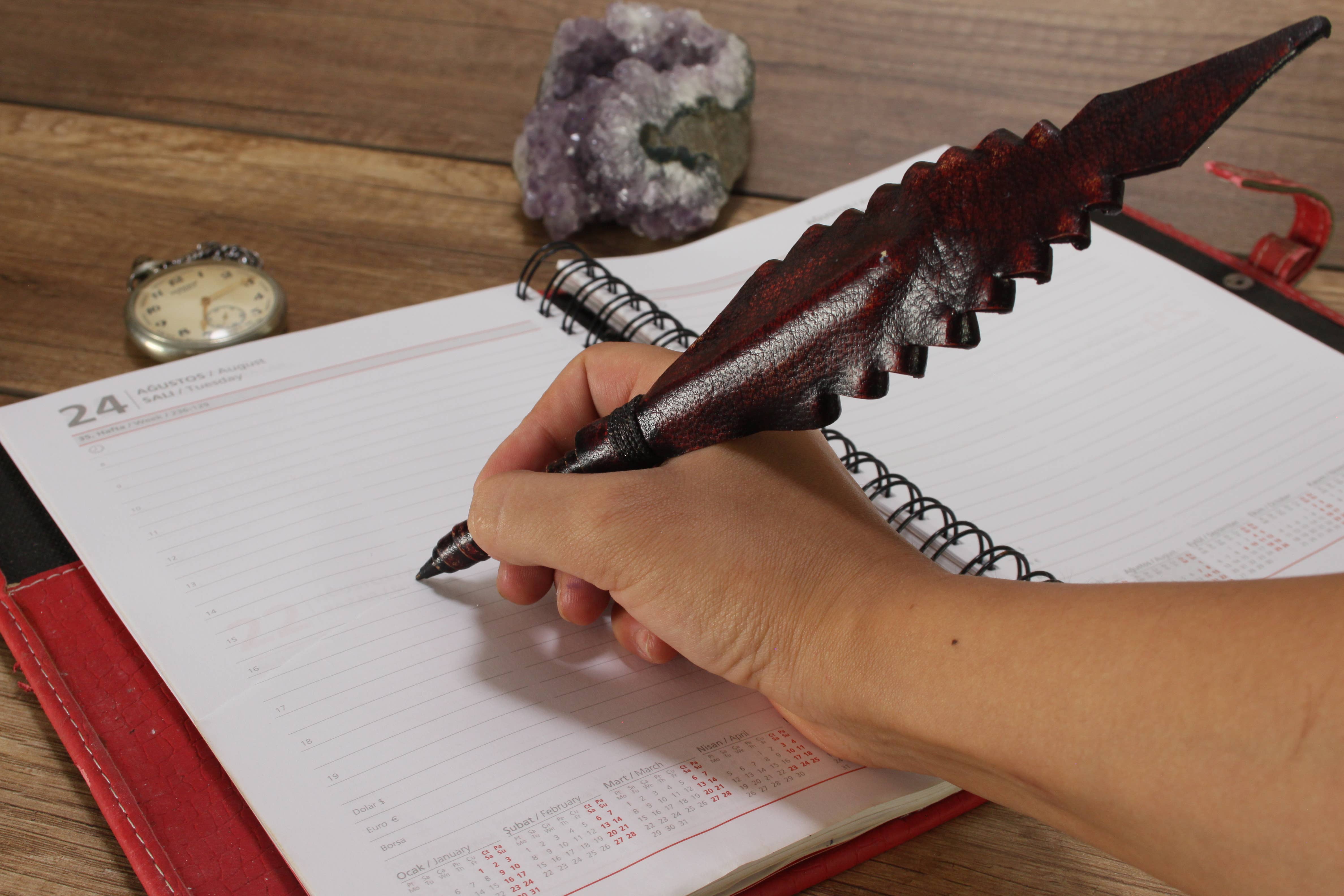 Wholesale Leather Biro Ball Point Pen Random Color Dot Pen Hand-dyed ...