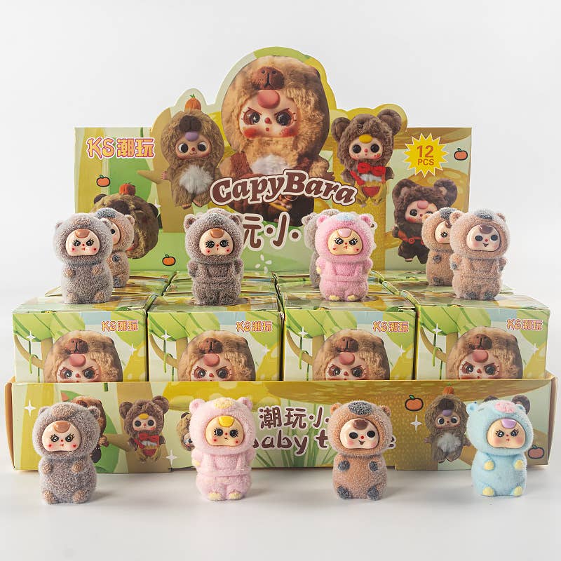 Wholesale Flocked Mini Capybara Blind Box 12pcs Set for your store - Faire