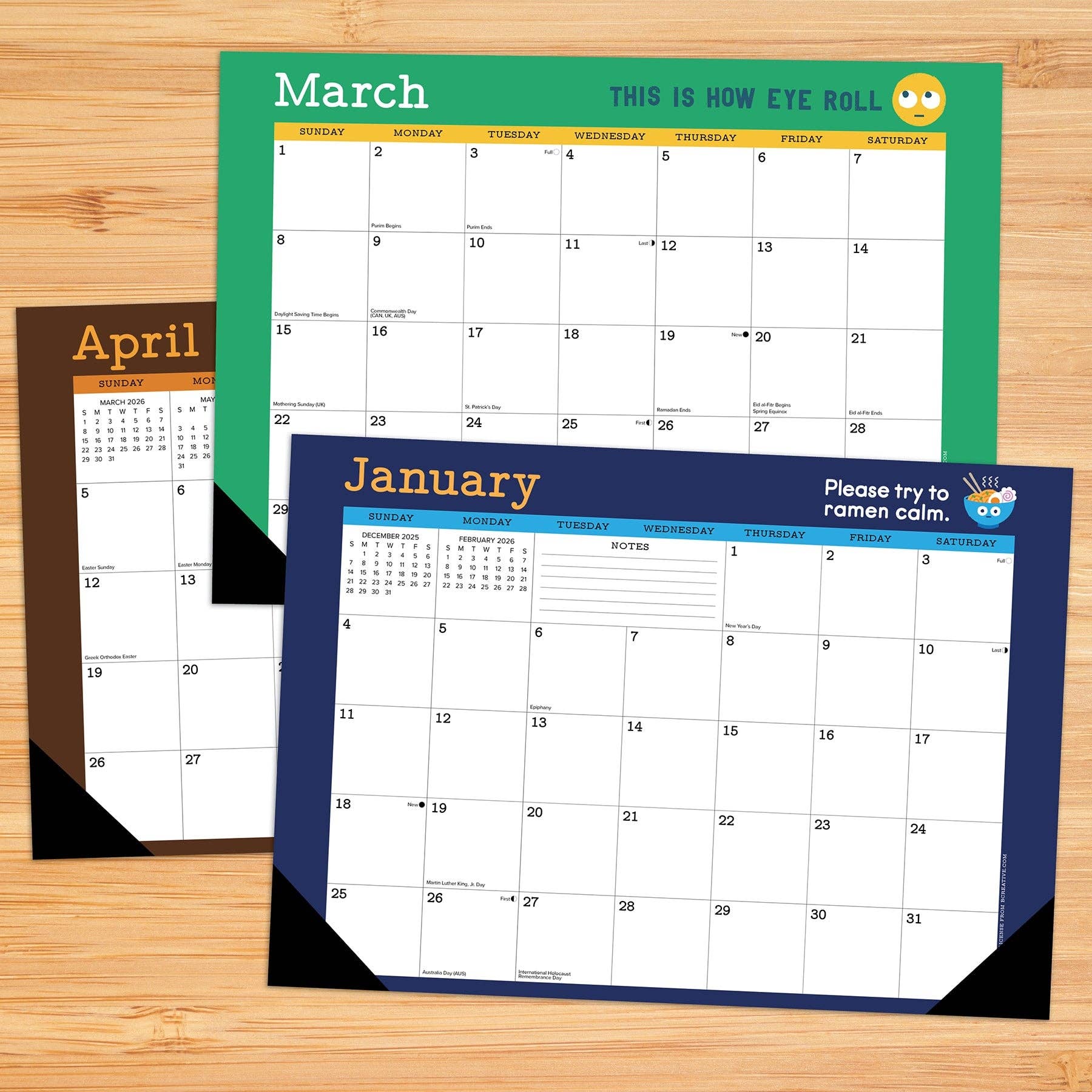 Wholesale Punny Art of David Olenick 2026 17" x 12" Small Monthly Desk ...