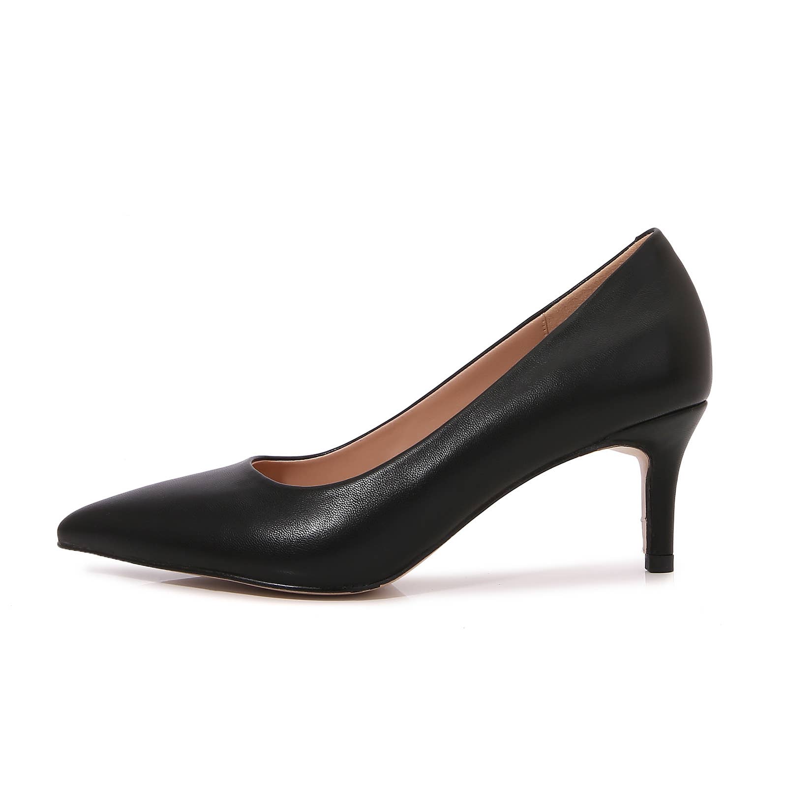 Wholesale Women Black Non Glossy Pointed Toe Low Heel Basic Pumps for your store - Faire