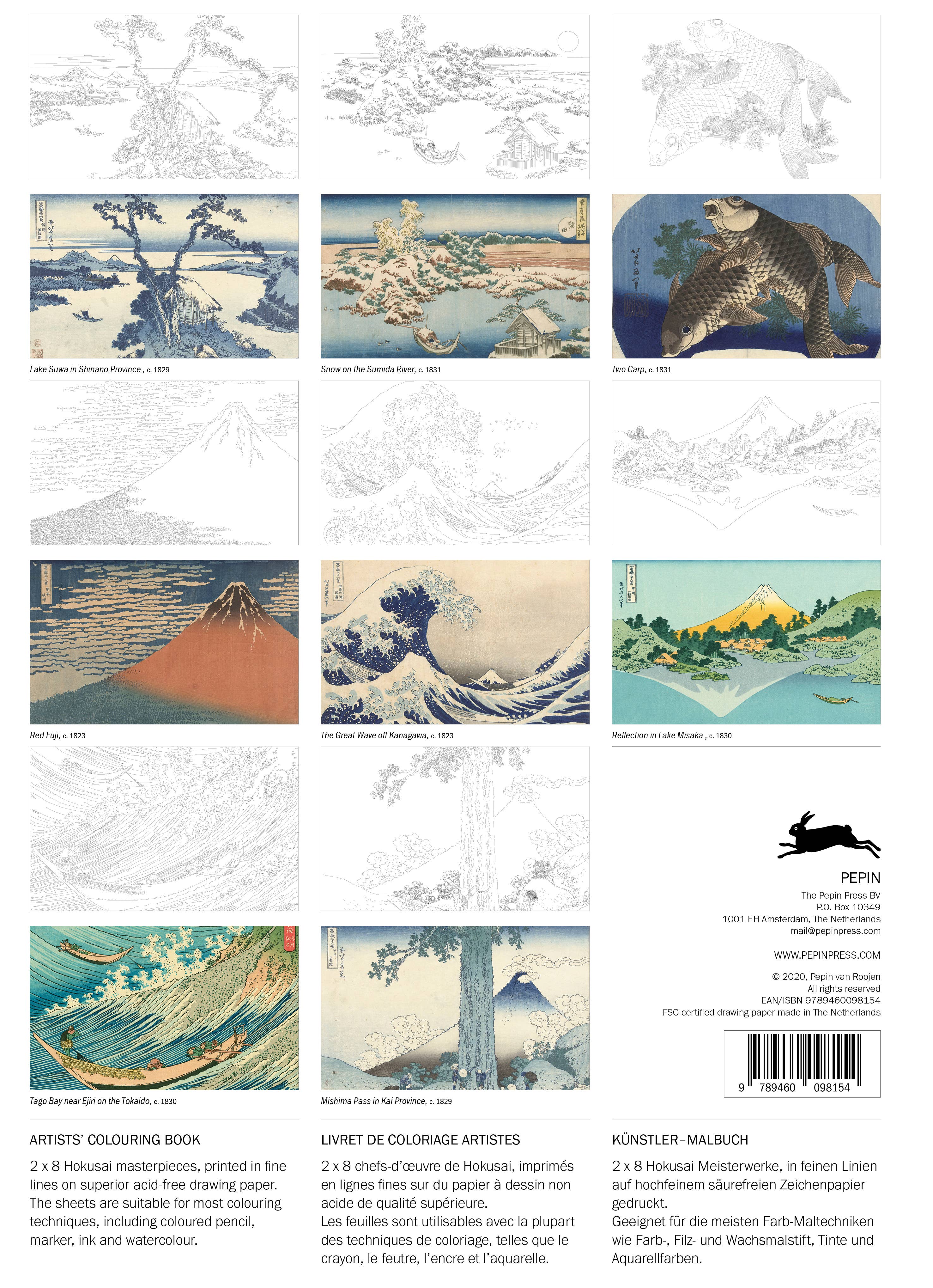 Wholesale Hokusai Artists' Colouring Book for your store - Faire