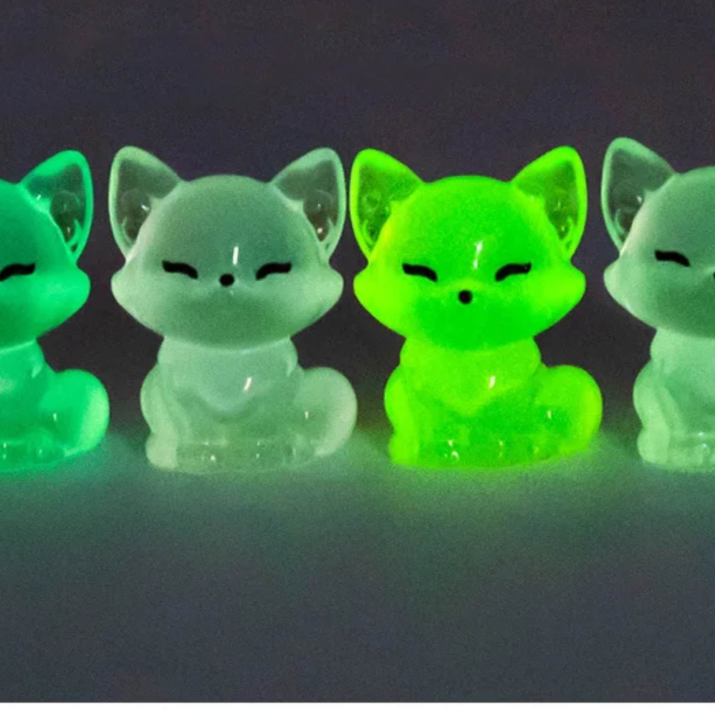 Wholesale Luminous Resin Fox Figurines Colorful Mini Cartoon Decor for ...