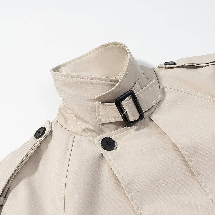 Wholesale White Belted Short Trench Jacket Women N5A675 for your store ...