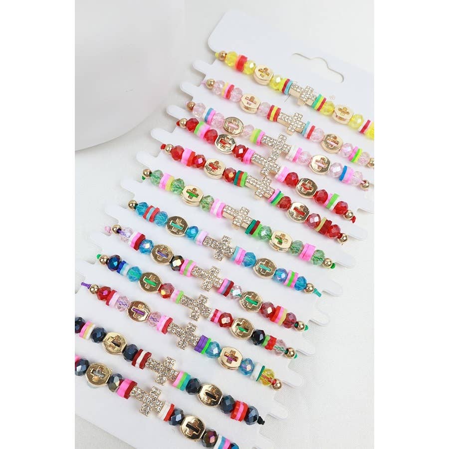 Wholesale Cross Beaded Adjustable String Bracelet Set for your store ...