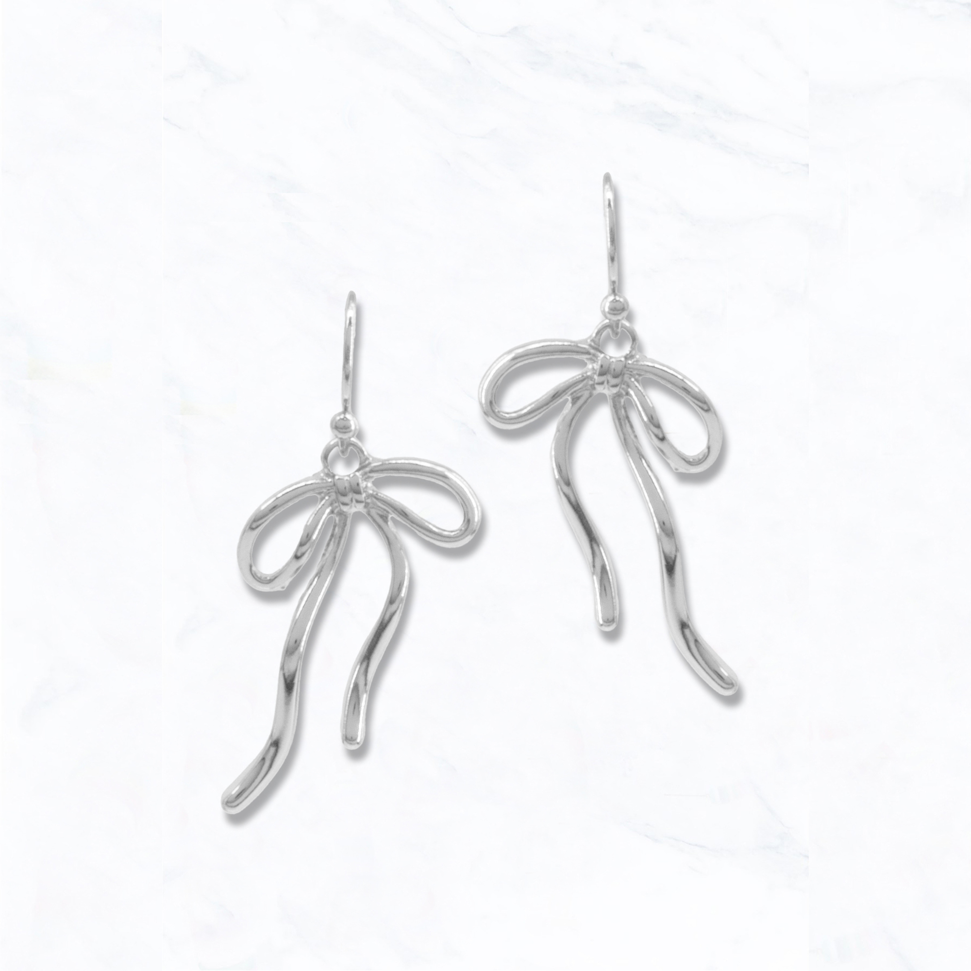 Wholesale Delicate Gold Bow Drop Earrings for your store - Faire