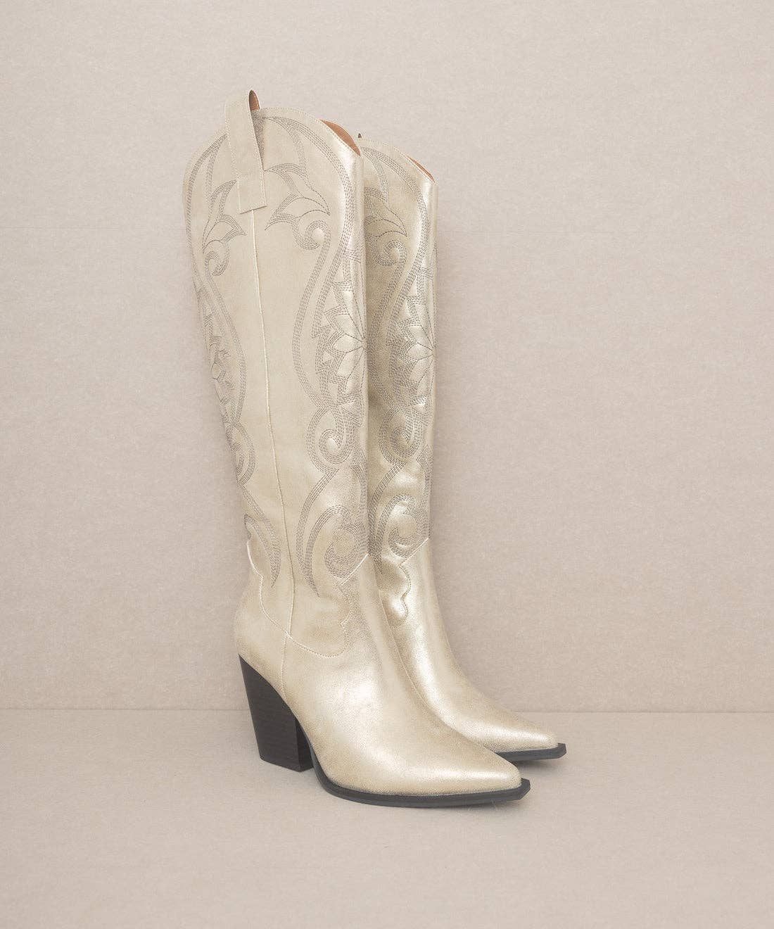 Wholesale The Astrid Gold | Knee High Embroidered Cowboy Boot for your ...