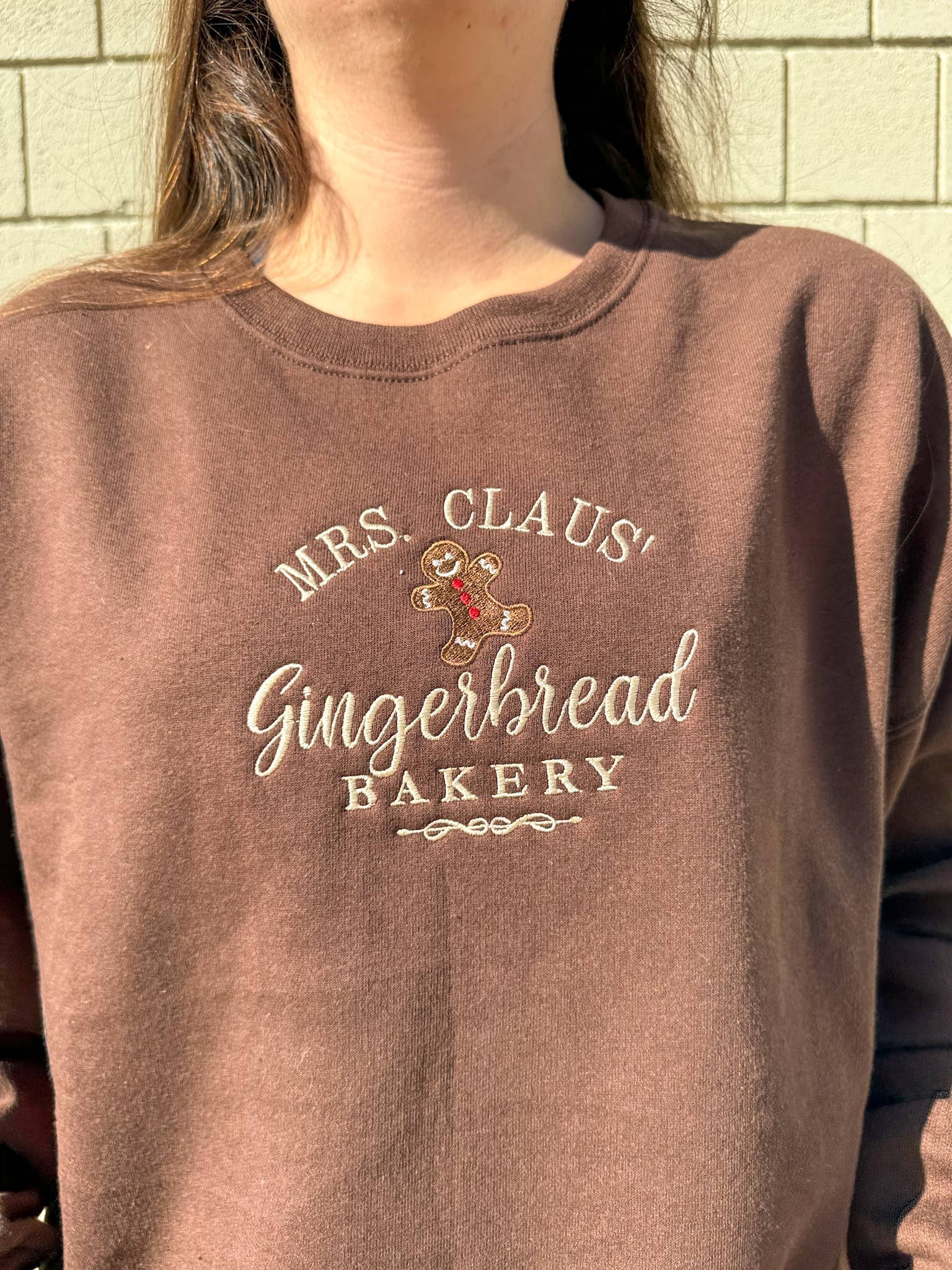 Wholesale Gingerbread Bakery Embroidered Crewneck for your store - Faire