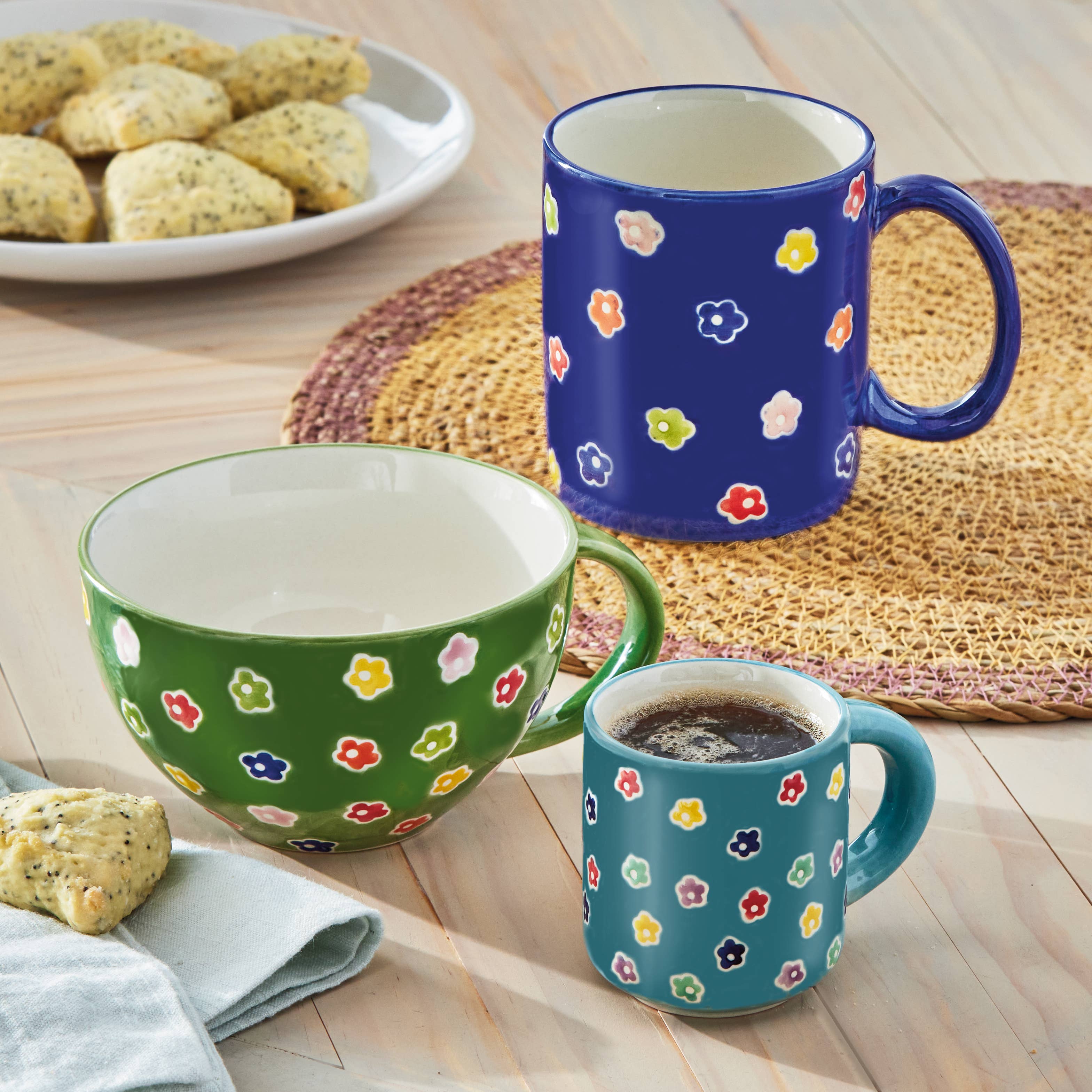 Wholesale Ditzy Flower Latte Mug Multi Stoneware Everyday for your ...