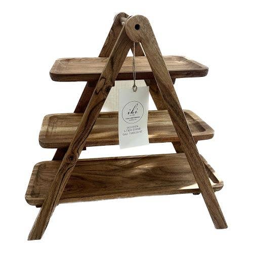 Wholesale Rustic Collapsible 3-Tiered Server Stand for your store - Faire