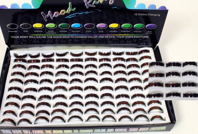Wholesale Box Of 100 Plain Band Mood Rings for your store - Faire