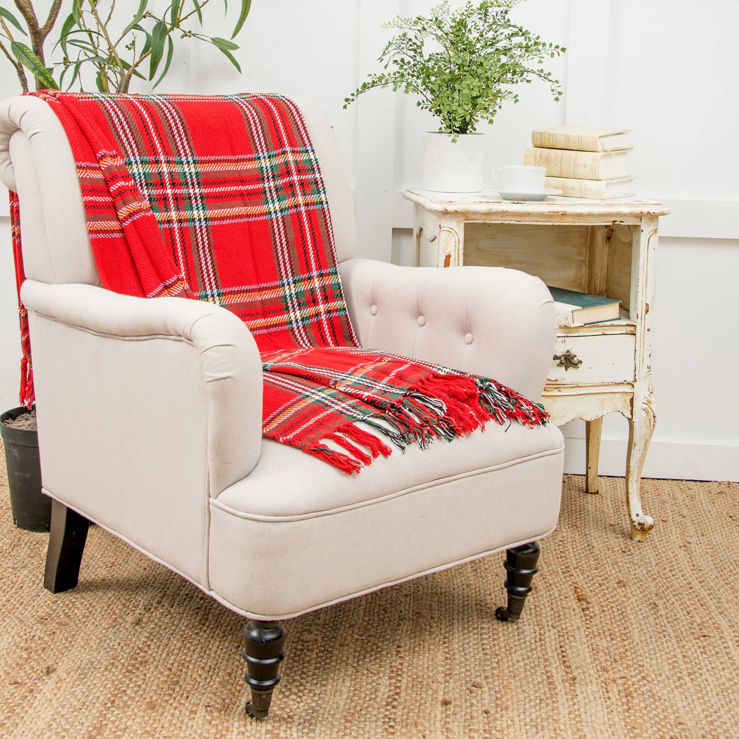 Wholesale Christmas Arlington Red Plaid Throw Blanket for your store ...