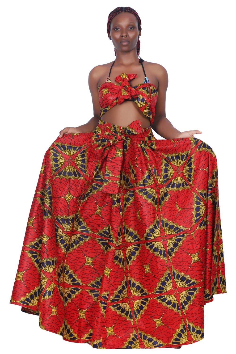 Wholesale 16317-288 African Print Wax Print Skirt with Headwrap for ...