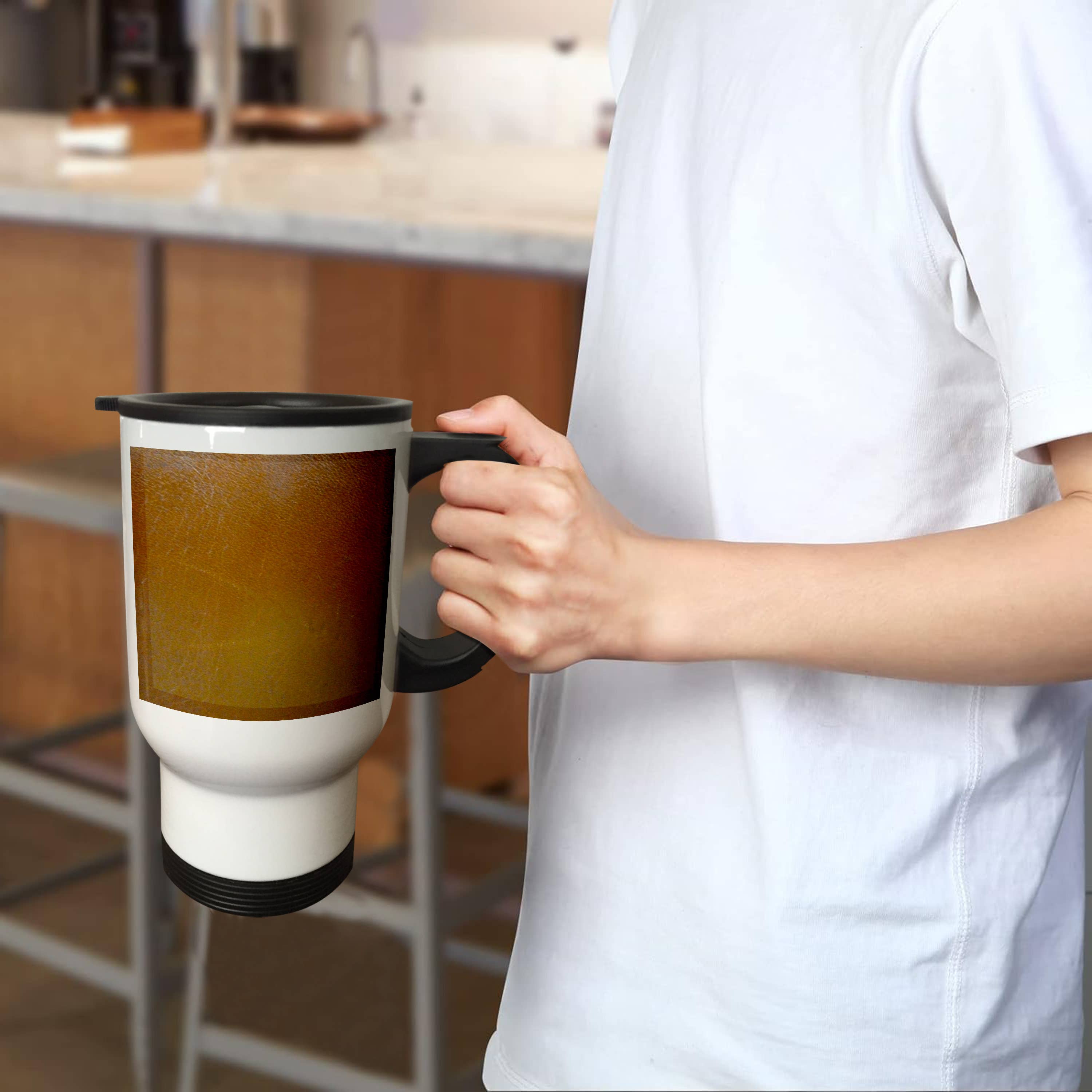 Wholesale 3dRose, Aged Tan Leather Like, Travel Mug for your store - Faire