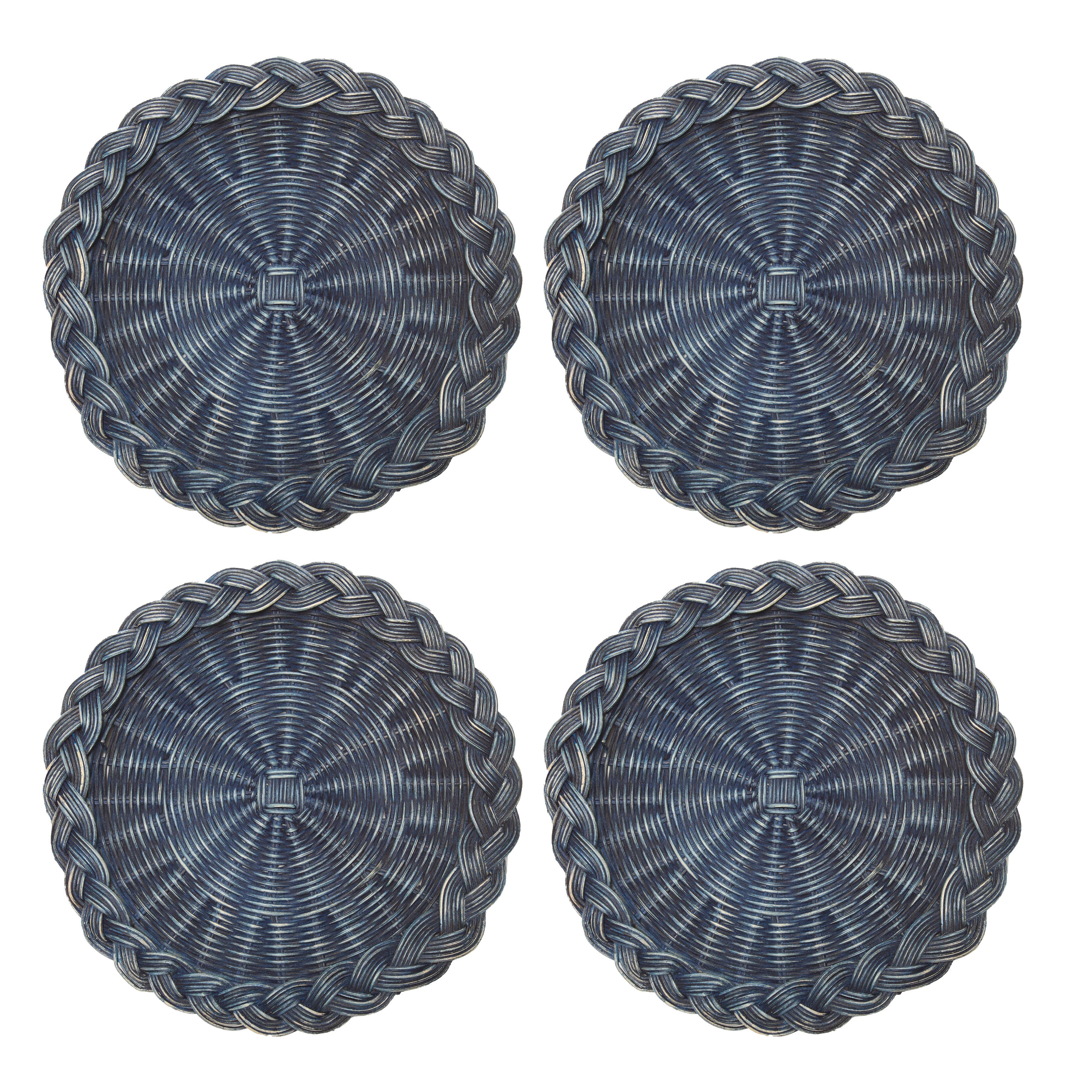 Wholesale Braided Weave Blue Placemats - Set of 5 for your store - Faire
