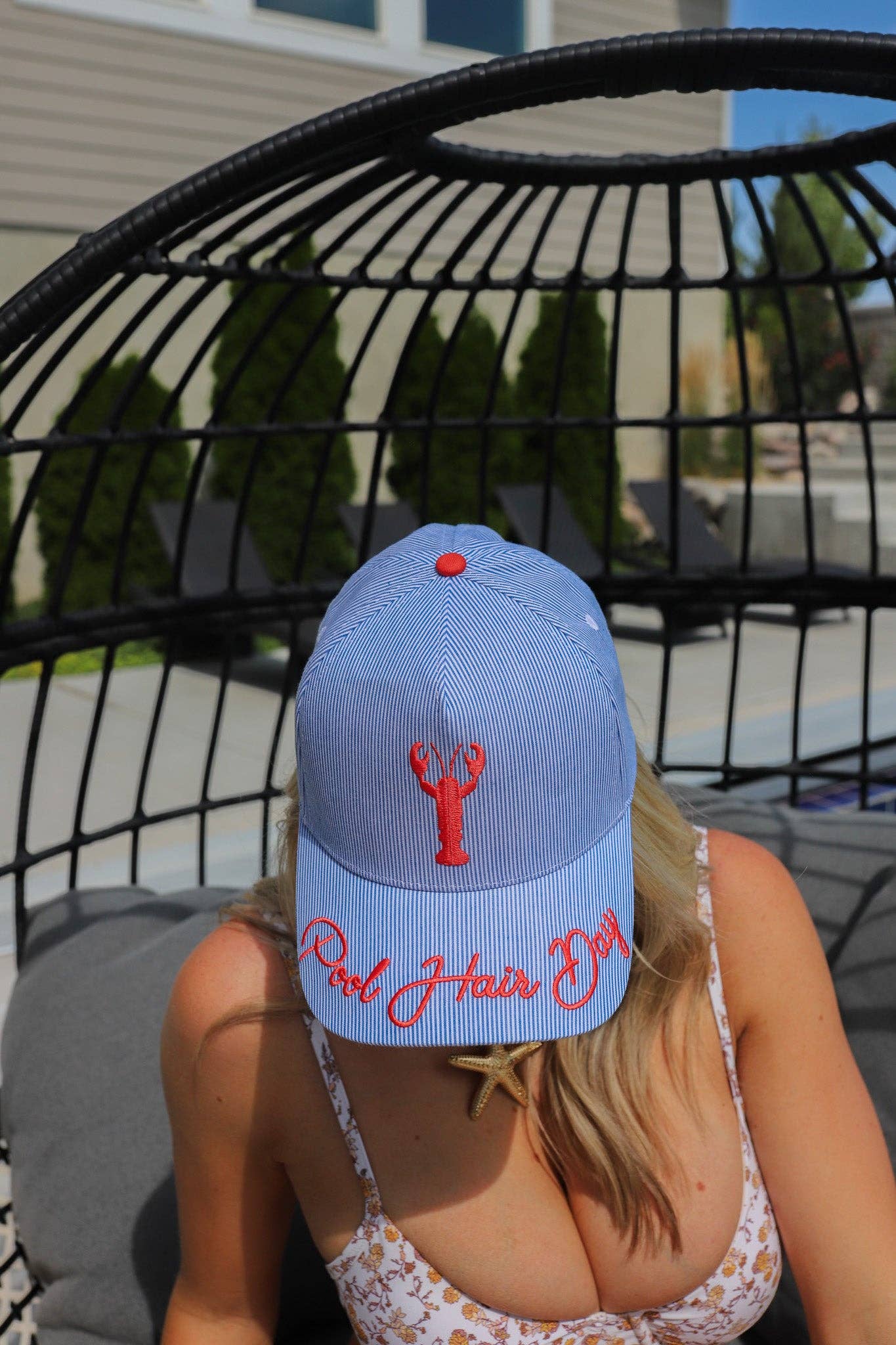 Wholesale POOL HAIR DAY STRIPED TRUCKER HAT for your store - Faire