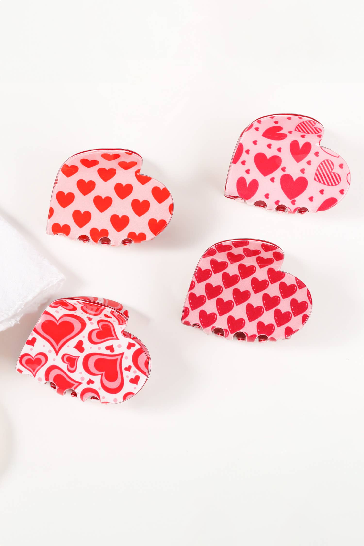 Wholesale Valentines Heart Shape PVC Hair Claw Clip for your store - Faire