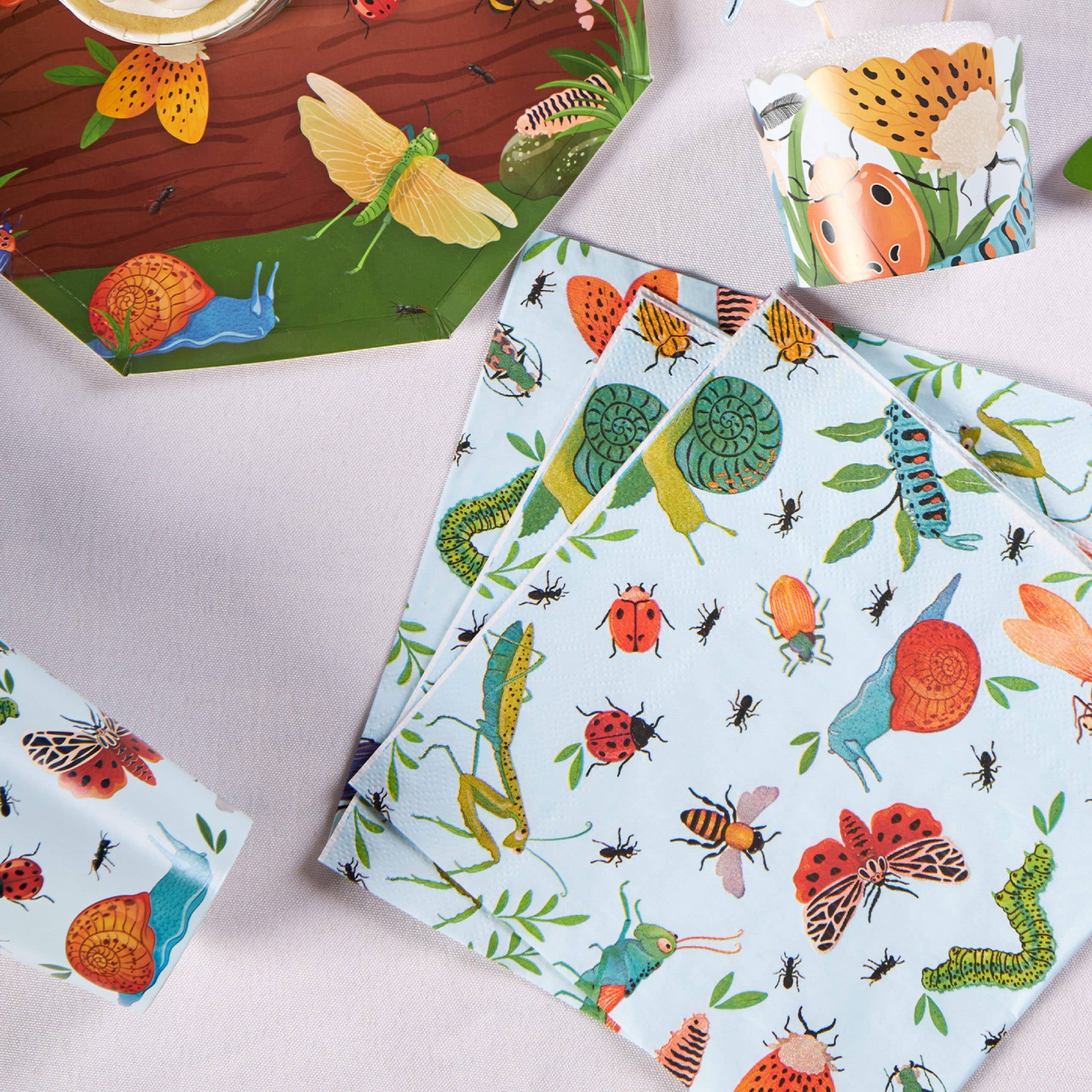 Wholesale Bug Collection – Light Blue Bugs Lunch Napkins | Joy Ladder ...