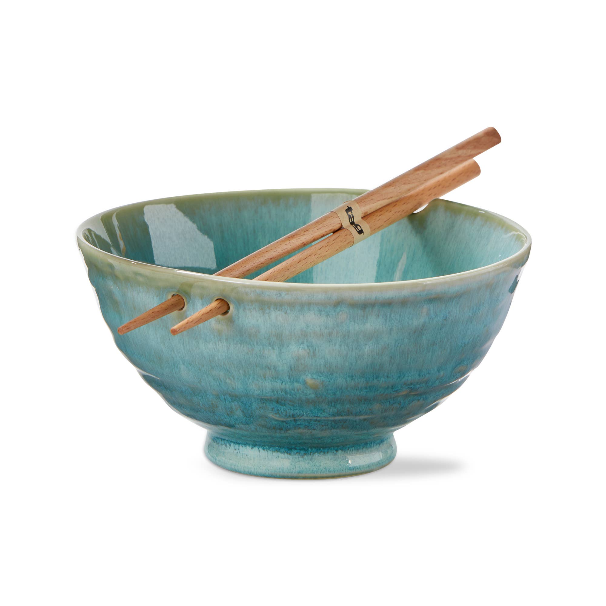 Wholesale Akira Noodle Bowl Set of 2 Aqua Stoneware Everyday for your ...